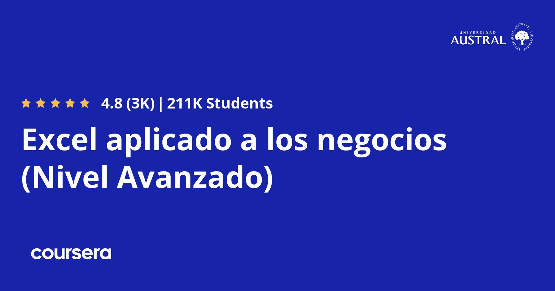 Excel aplicado a los negocios (Nivel Avanzado) | Coursera
