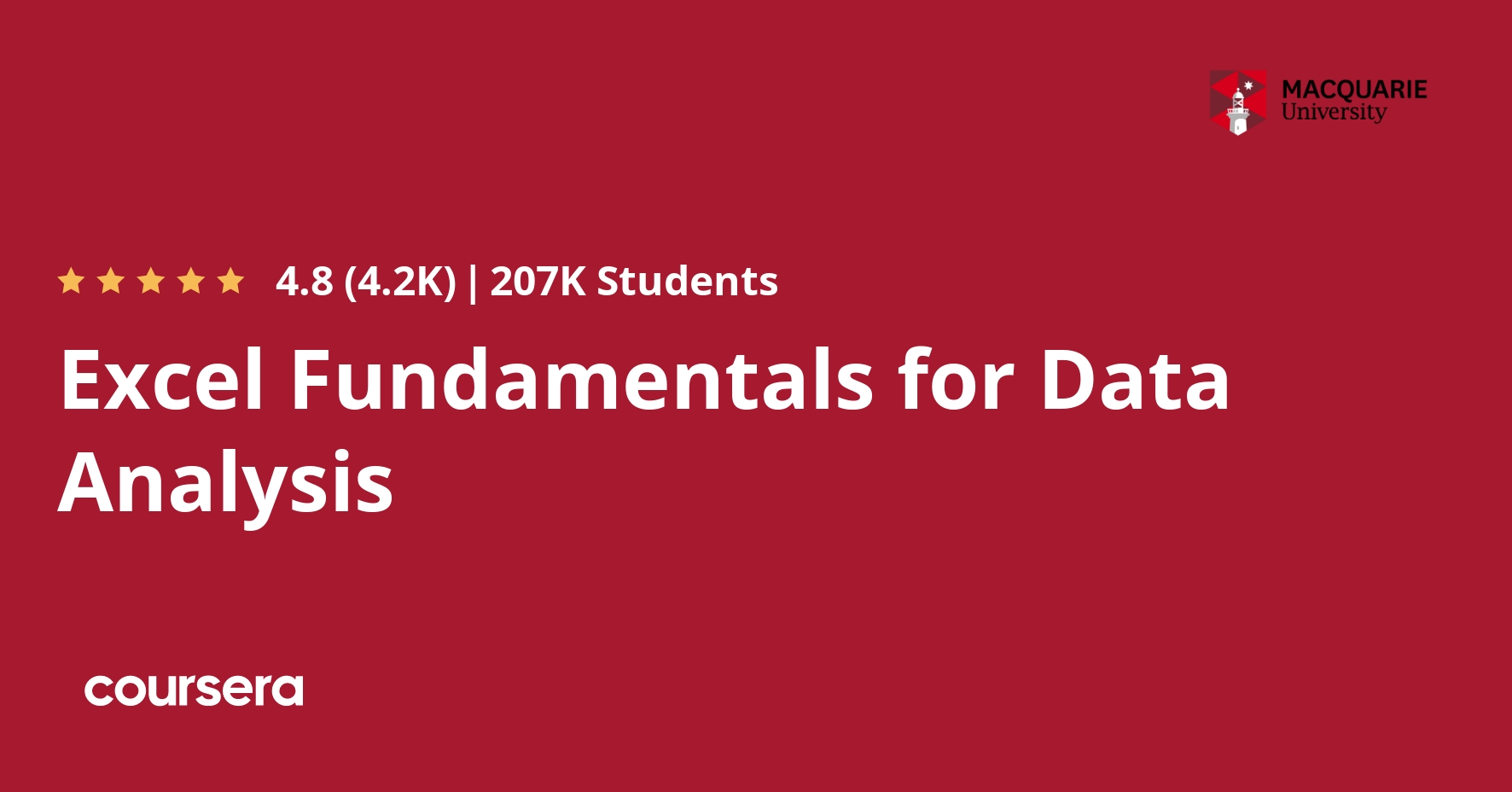  Excel Fundamentals For Data Analysis Coursera