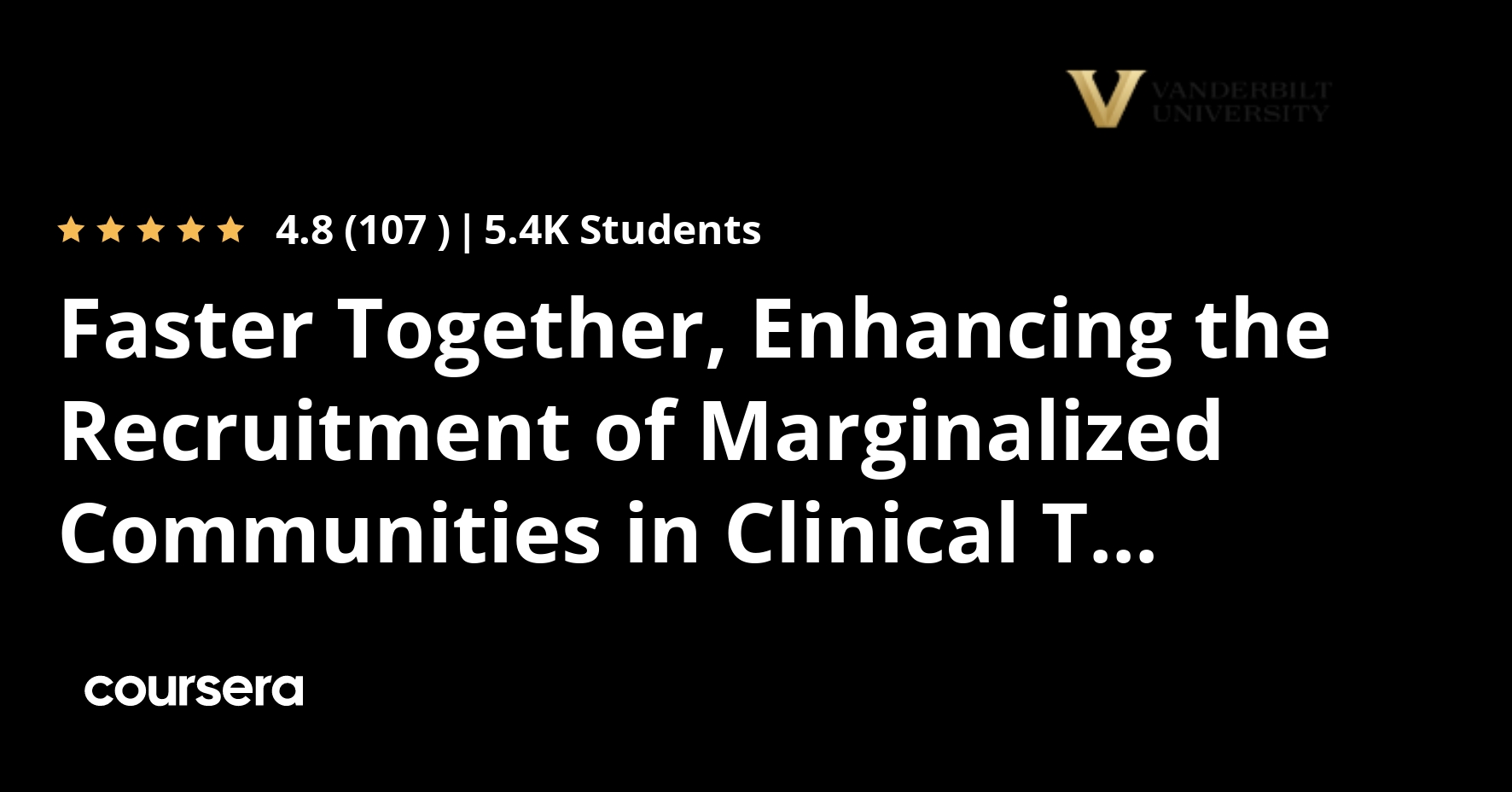 Faster Together, Enhancing the Recruitment of Marginalized Communities ...