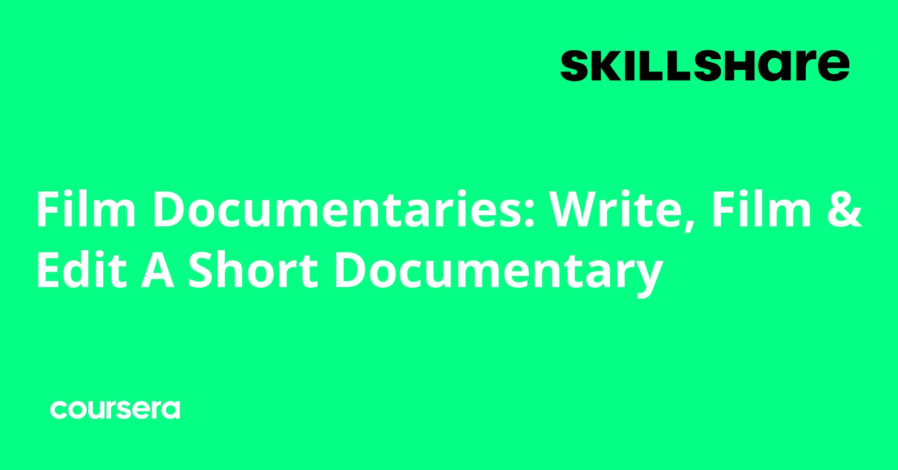 Film Documentaries: Write, Film & Edit A Short Documentary | Coursera