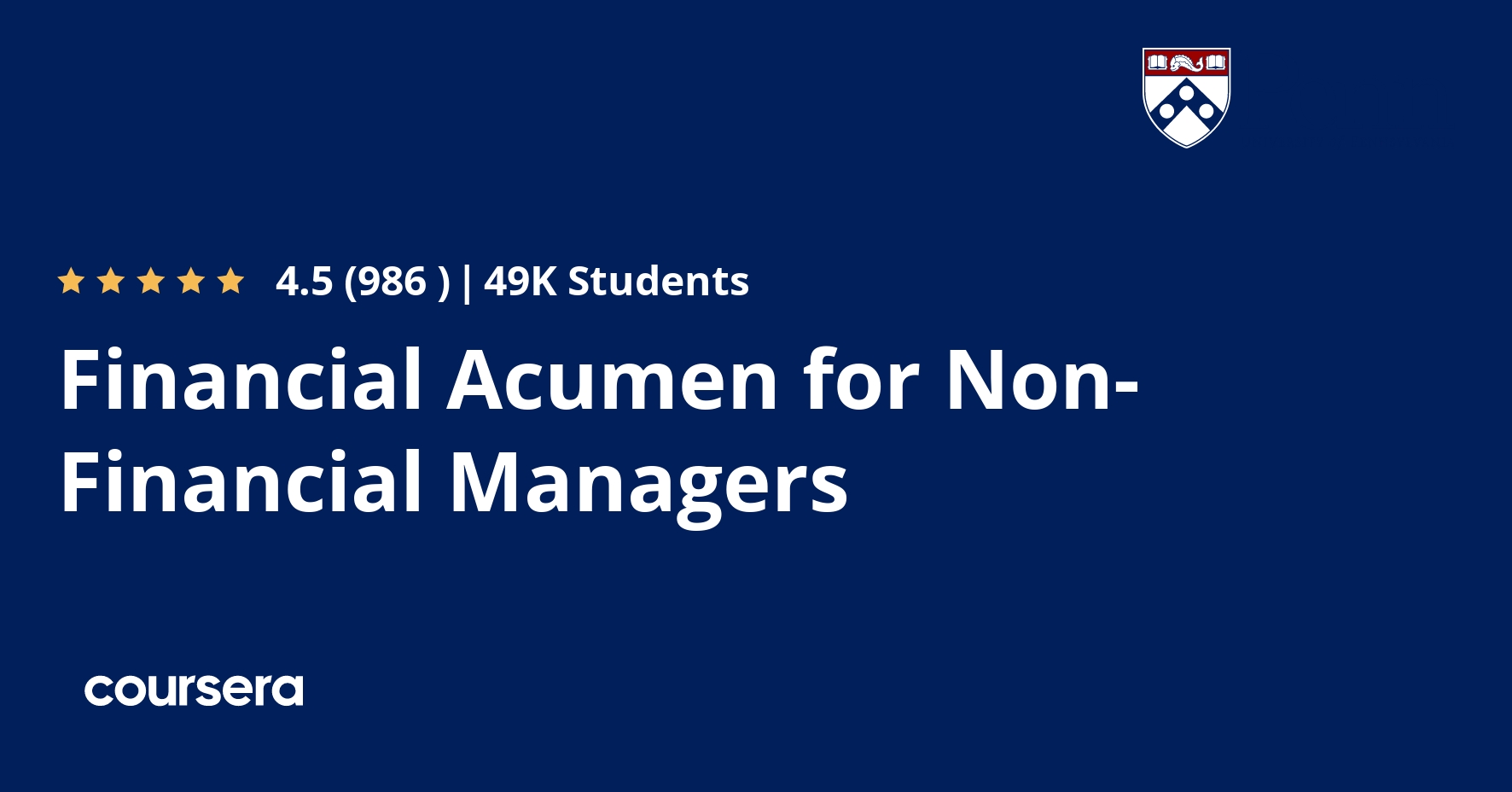 Financial Acumen for Non-Financial Managers | Coursera