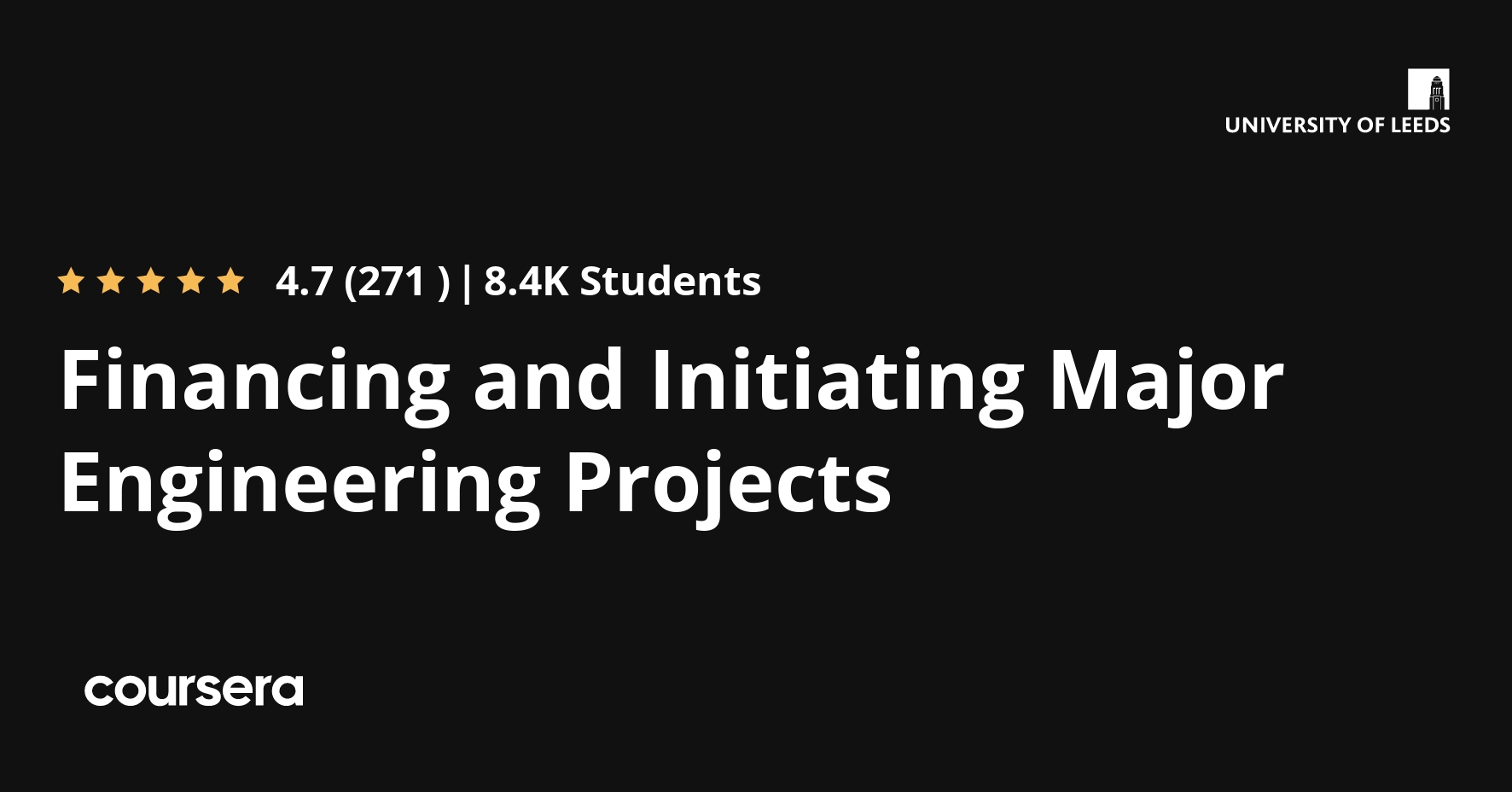 Financing and Initiating Major Engineering Projects | Coursera