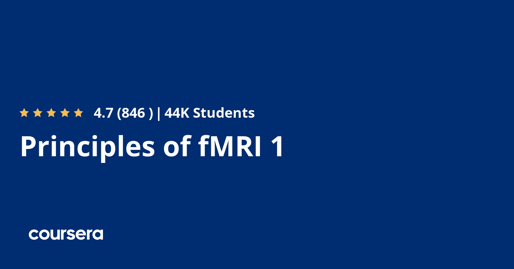 Principles of fMRI 1 | Coursera