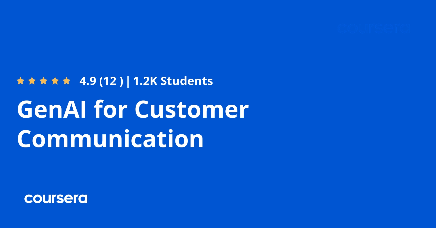 GenAI for Customer Communication | Coursera