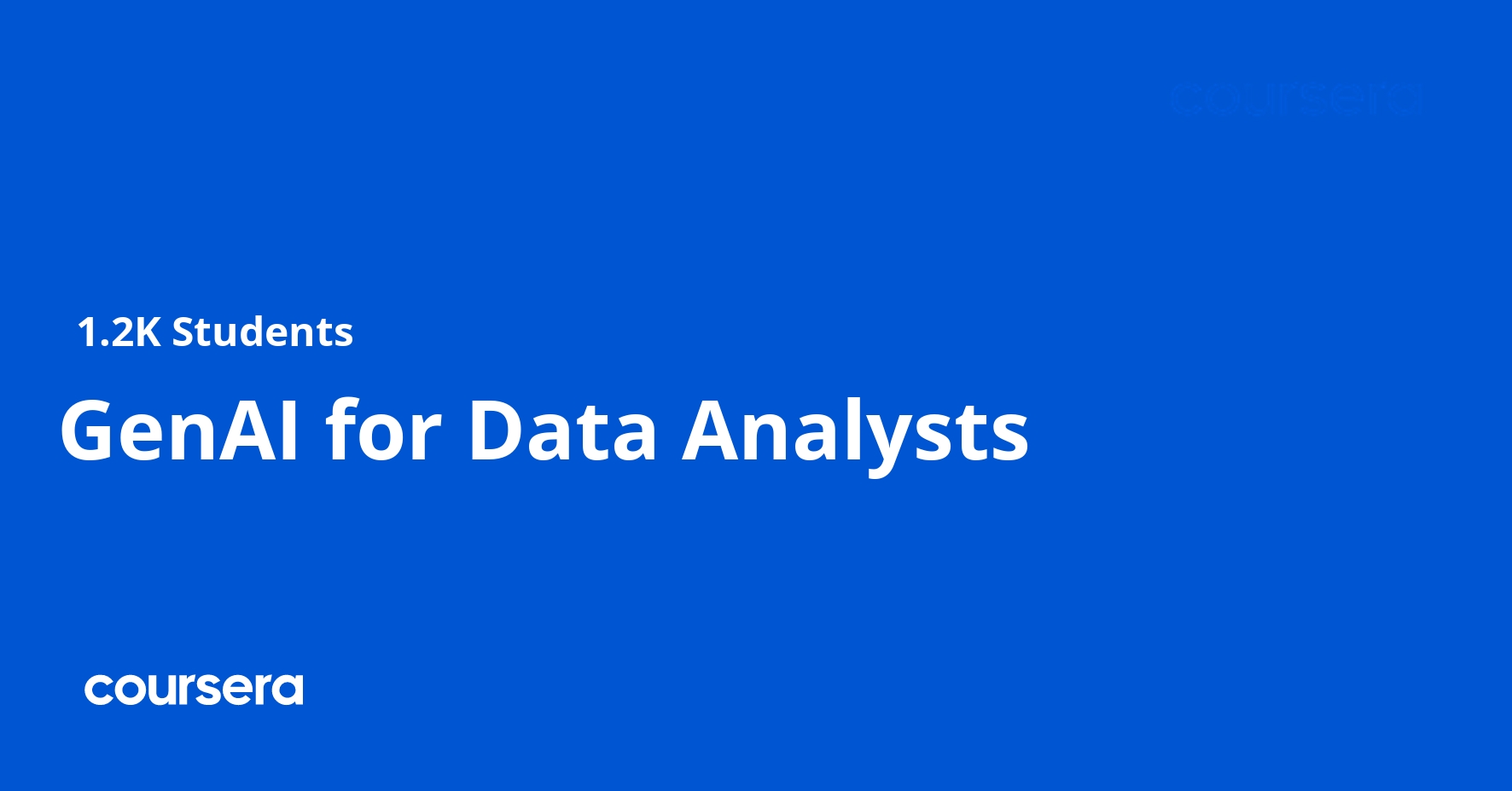 GenAI for Data Analysts | Coursera