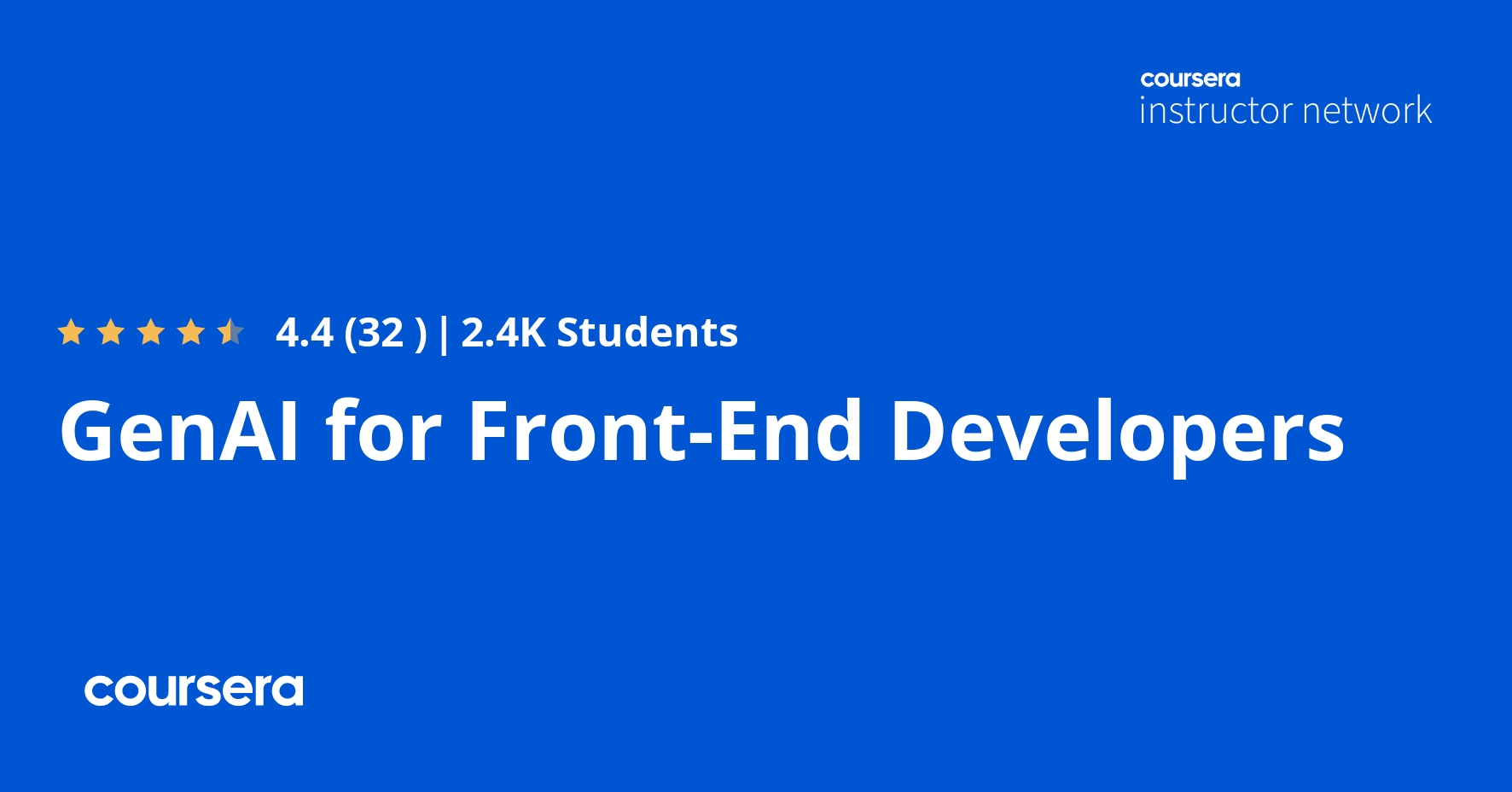 GenAI for Front-End Developers | Coursera