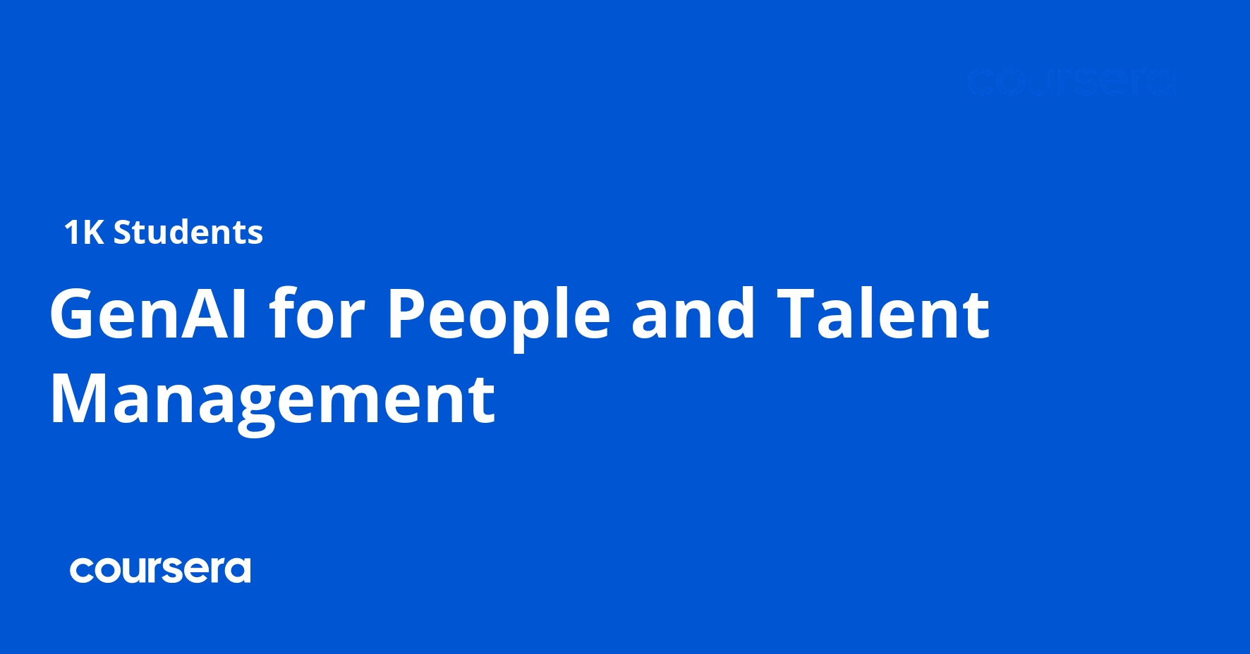 GenAI for People and Talent Management | Coursera