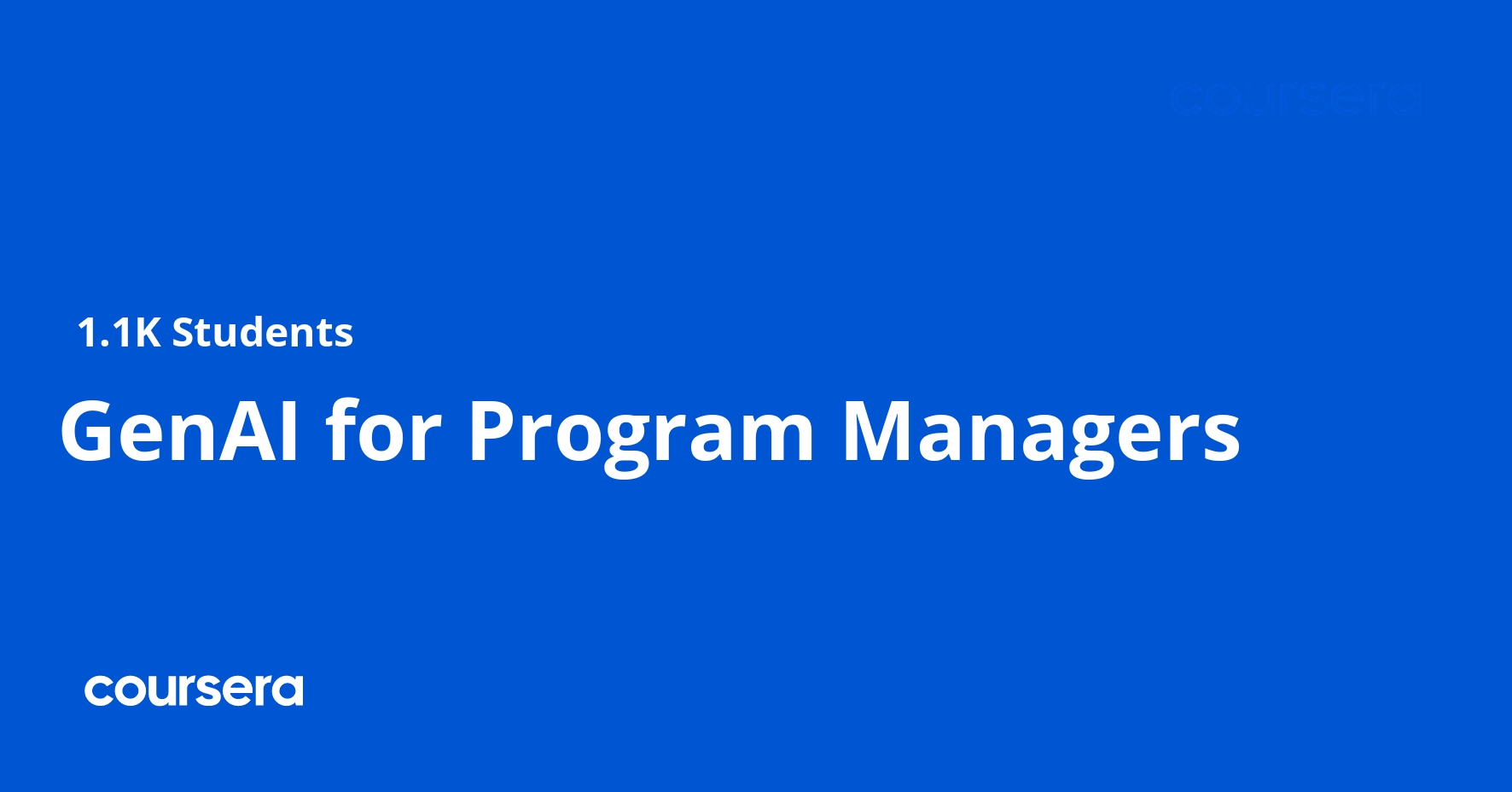 GenAI for Program Managers | Coursera