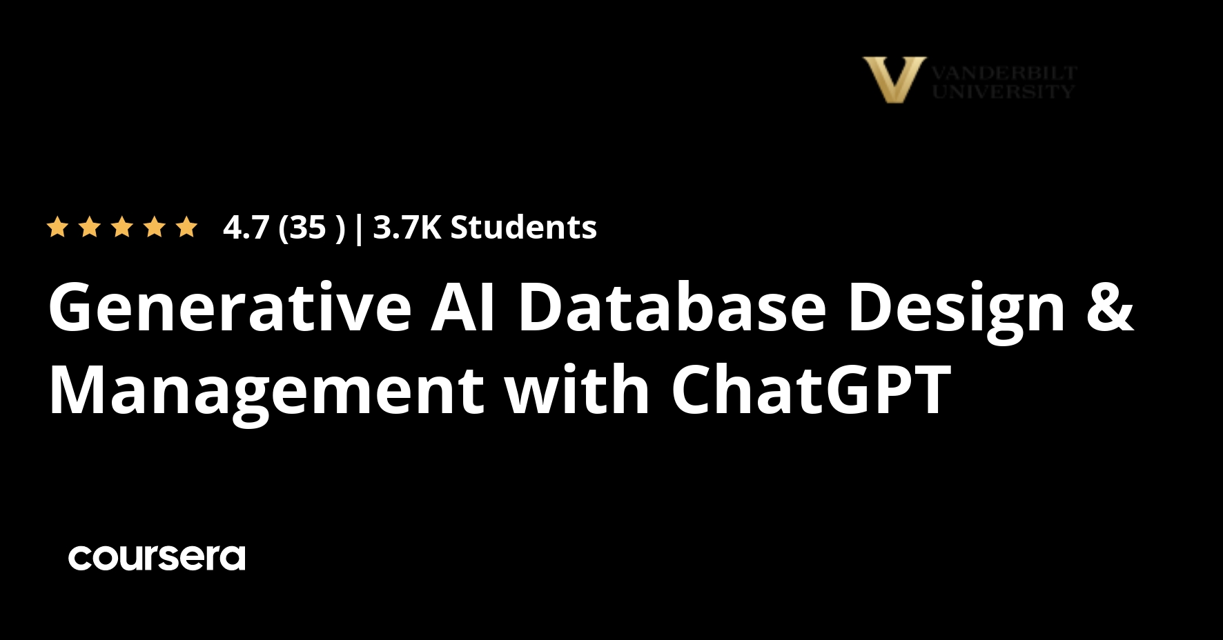 Generative AI Database Design & Management with ChatGPT | Coursera