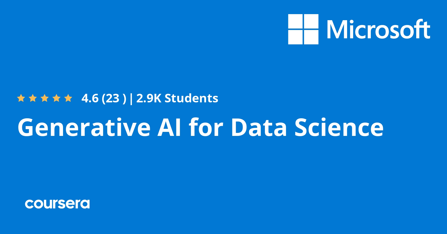Generative AI for Data Science | Coursera