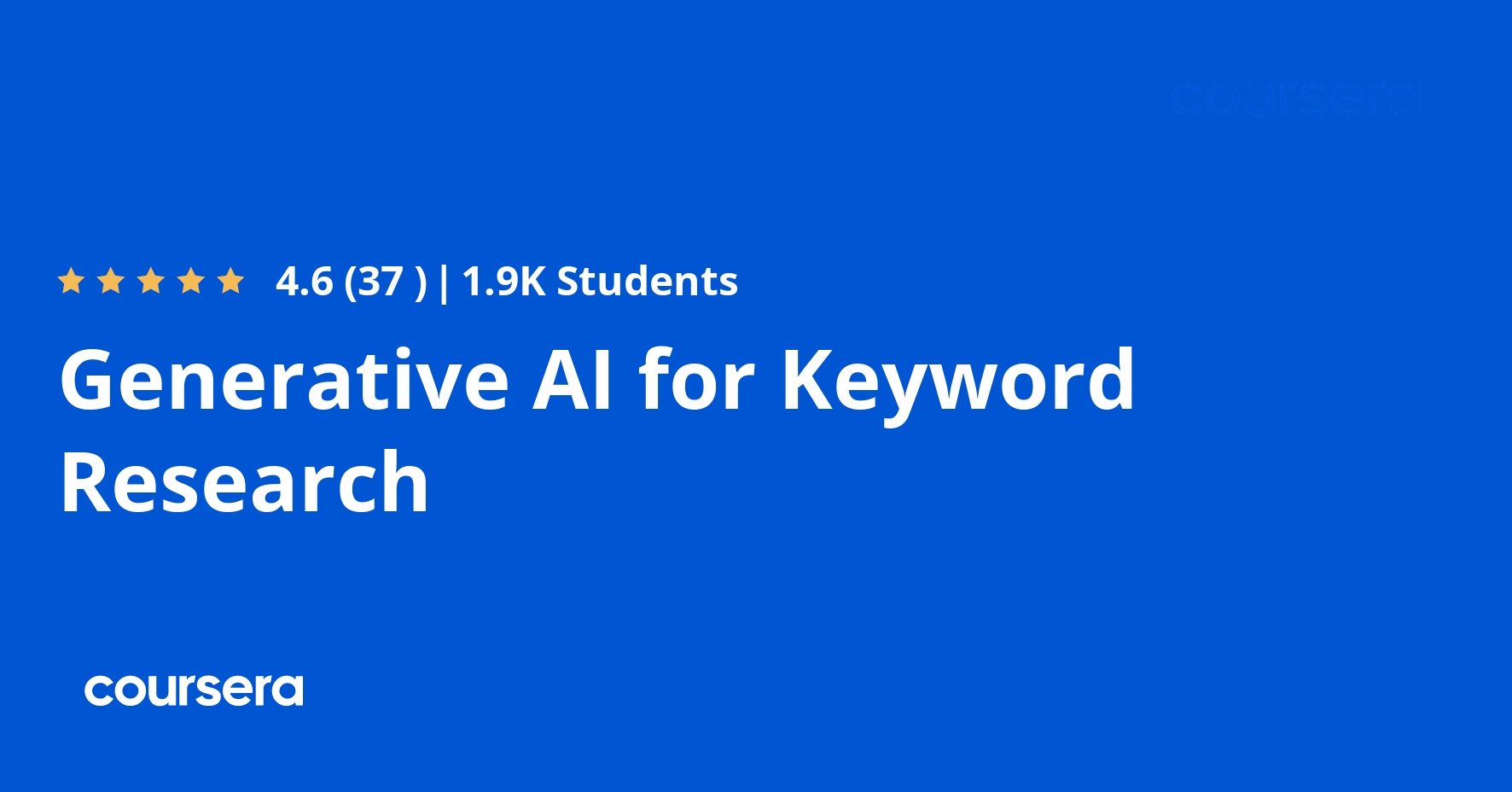 Generative AI for Keyword Research | Coursera
