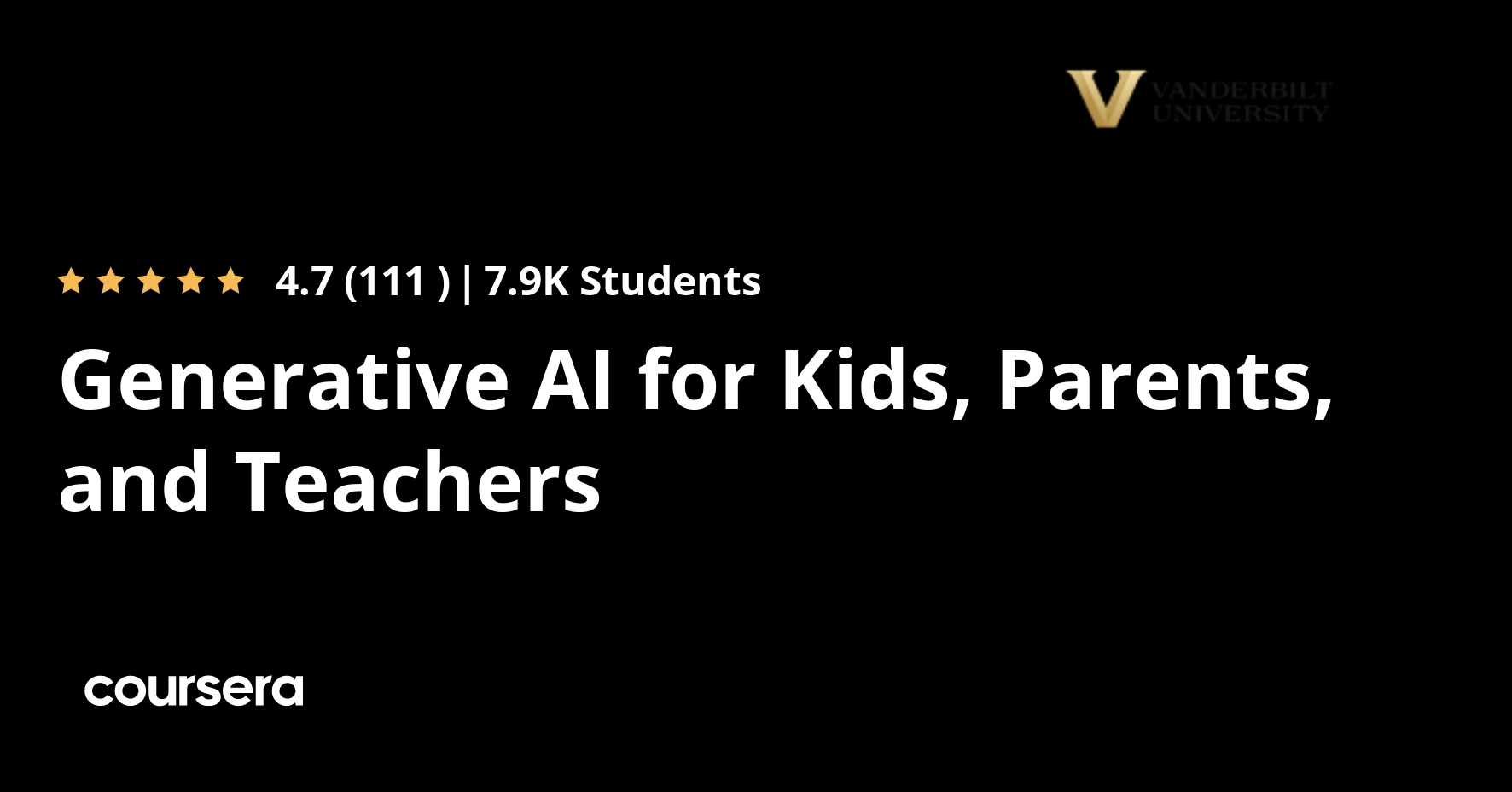Generative AI for Kids, Parents, and Teachers | Coursera