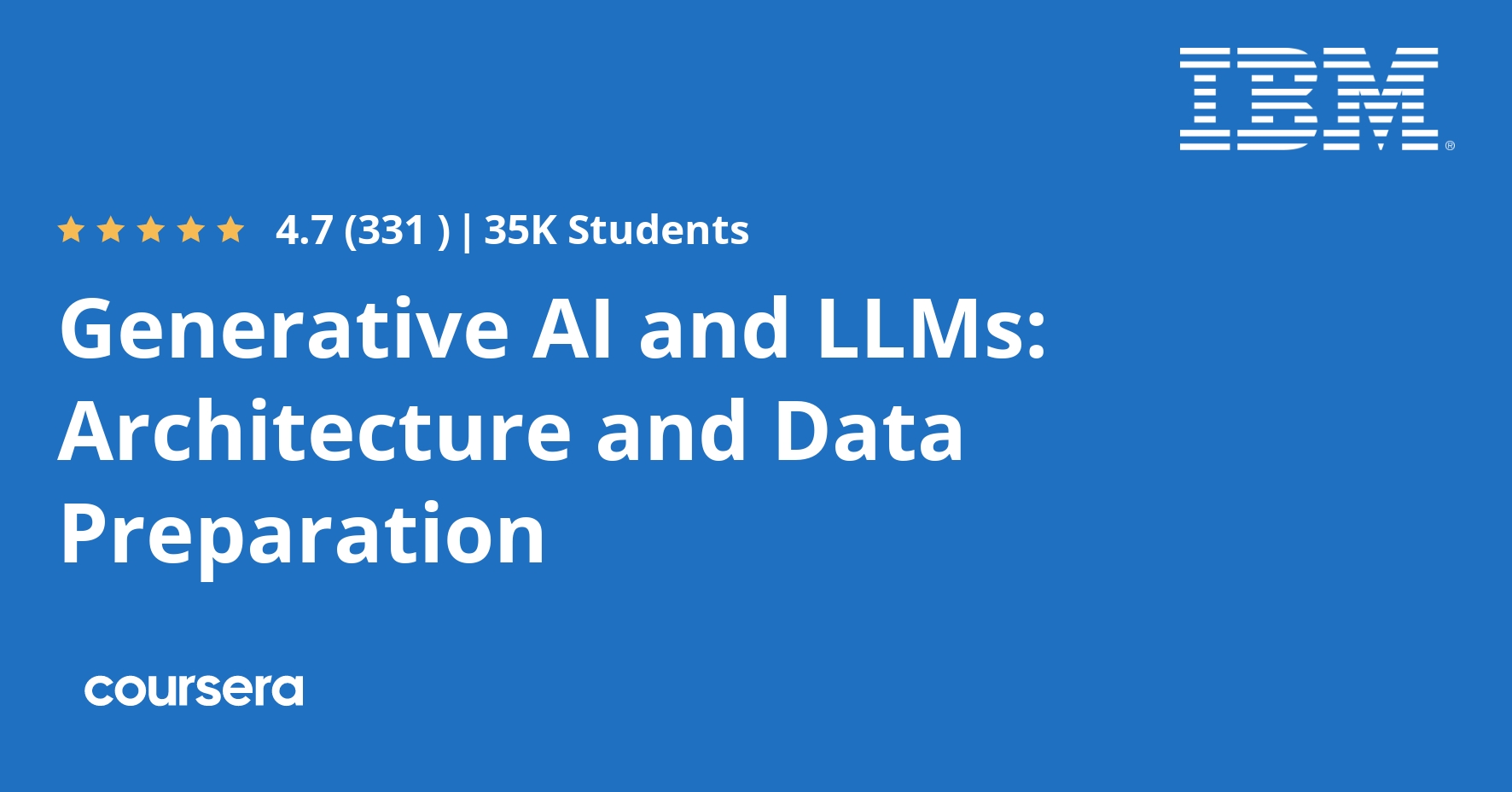 Generative AI and LLMs: Architecture and Data Preparation | Coursera