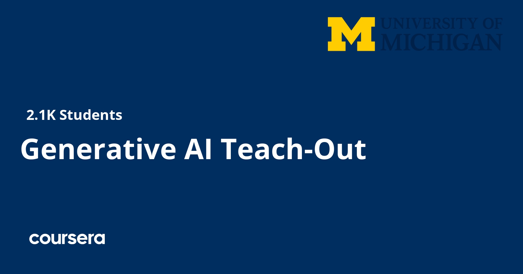 Generative AI Teach-Out | Coursera