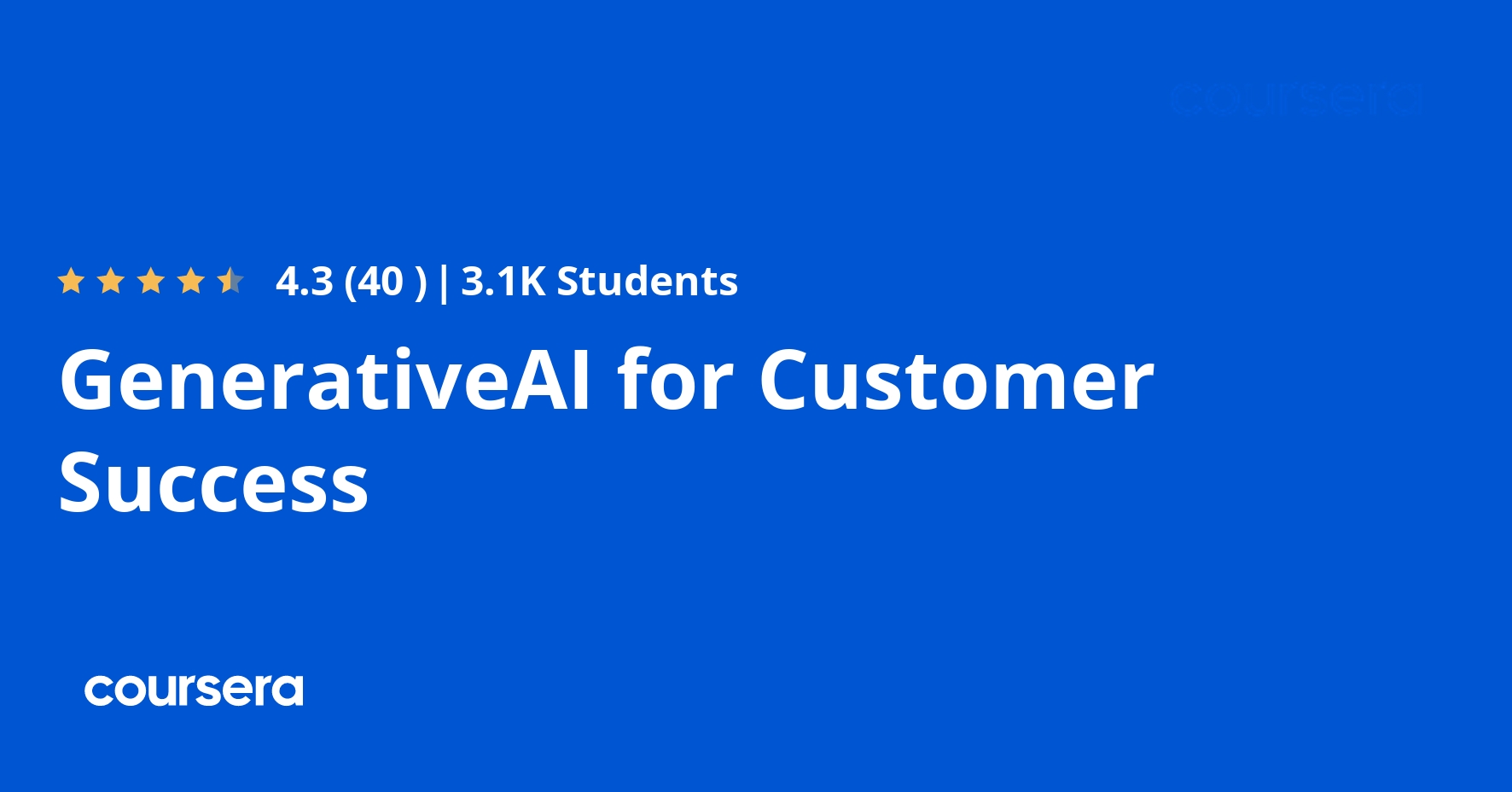 GenerativeAI for Customer Success | Coursera