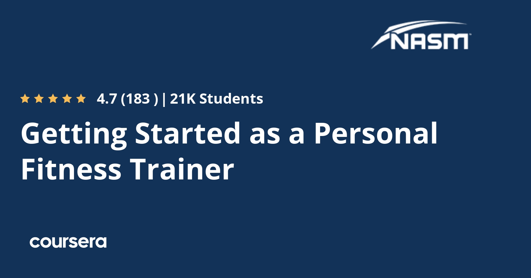 Getting Started as a Personal Fitness Trainer | Coursera