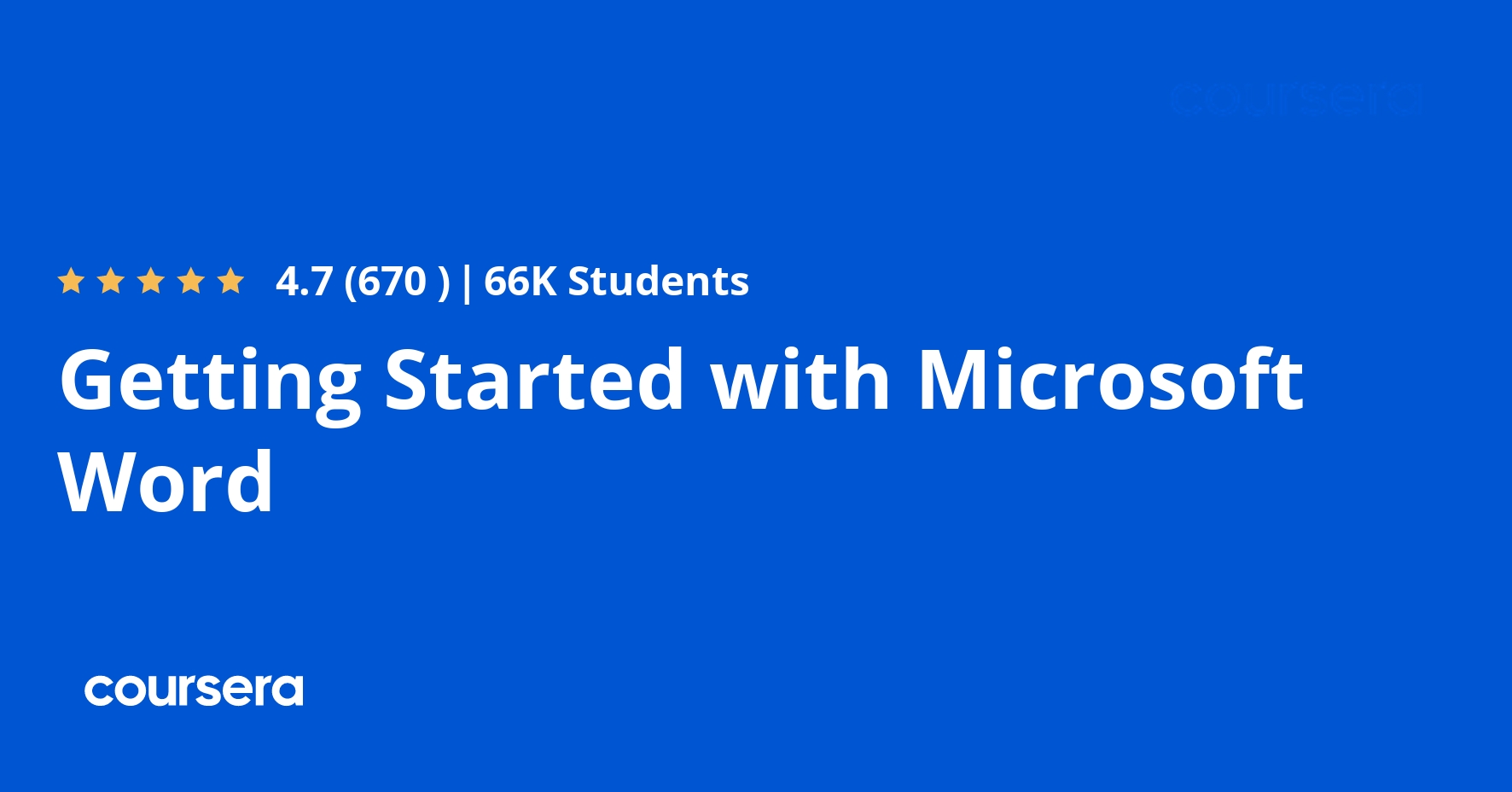 Getting Started with Microsoft Word (Short Course) | Coursera