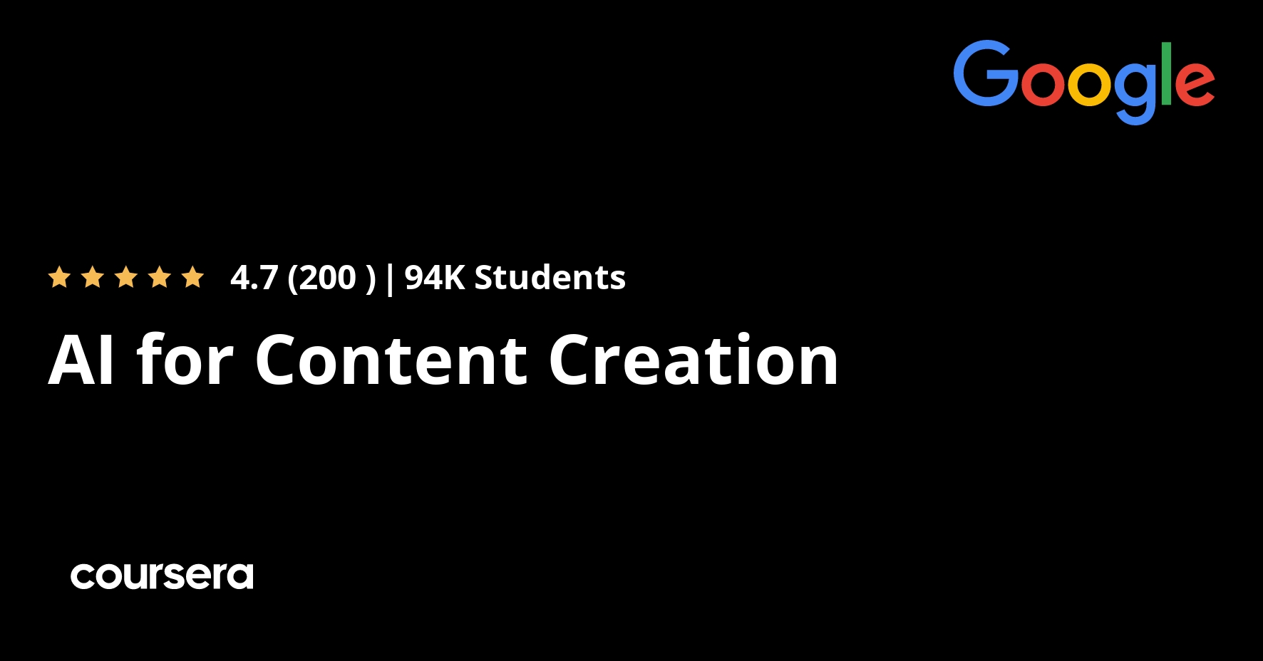 AI for Content Creation | Coursera