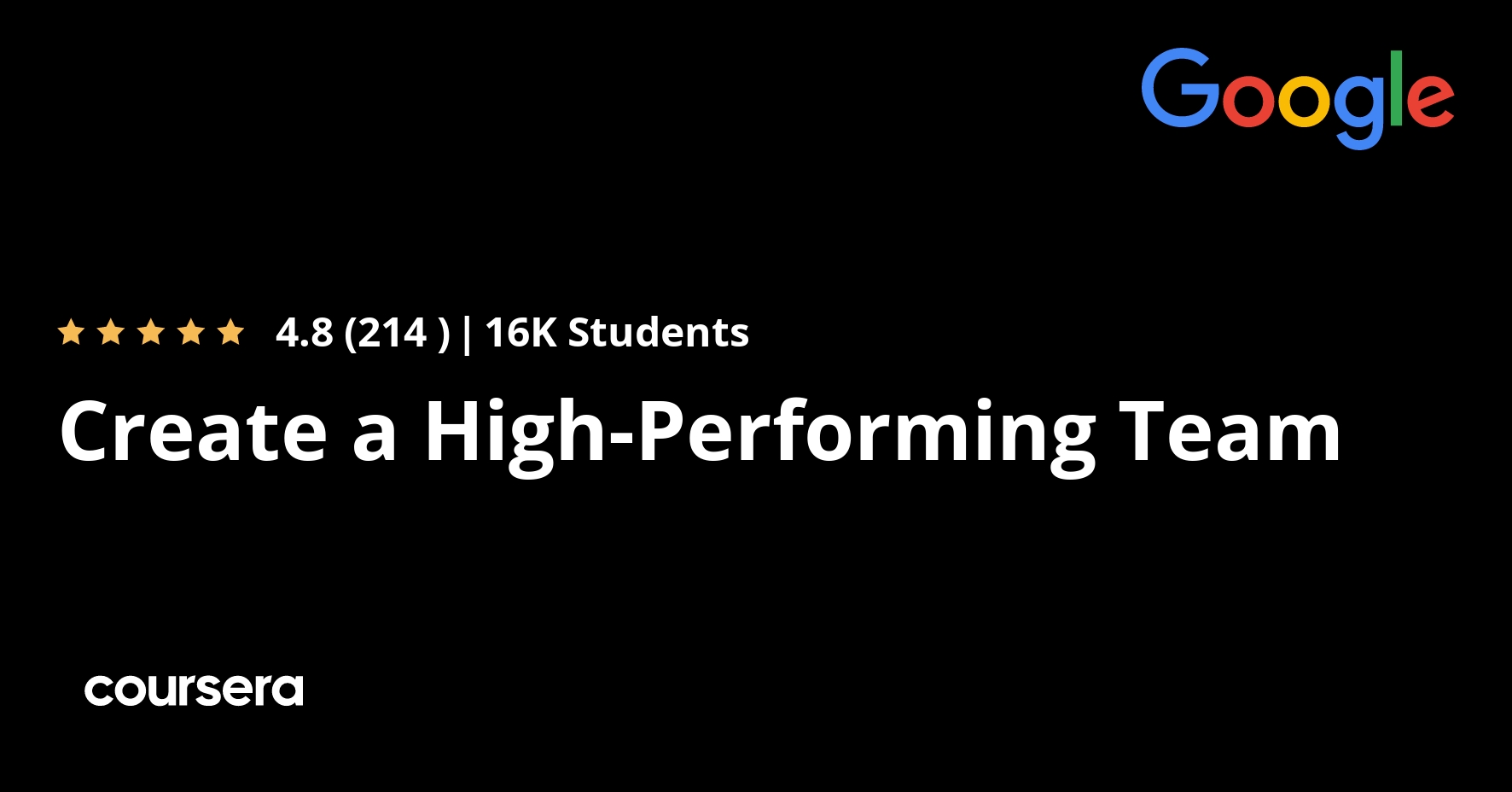 Create a High-Performing Team | Coursera