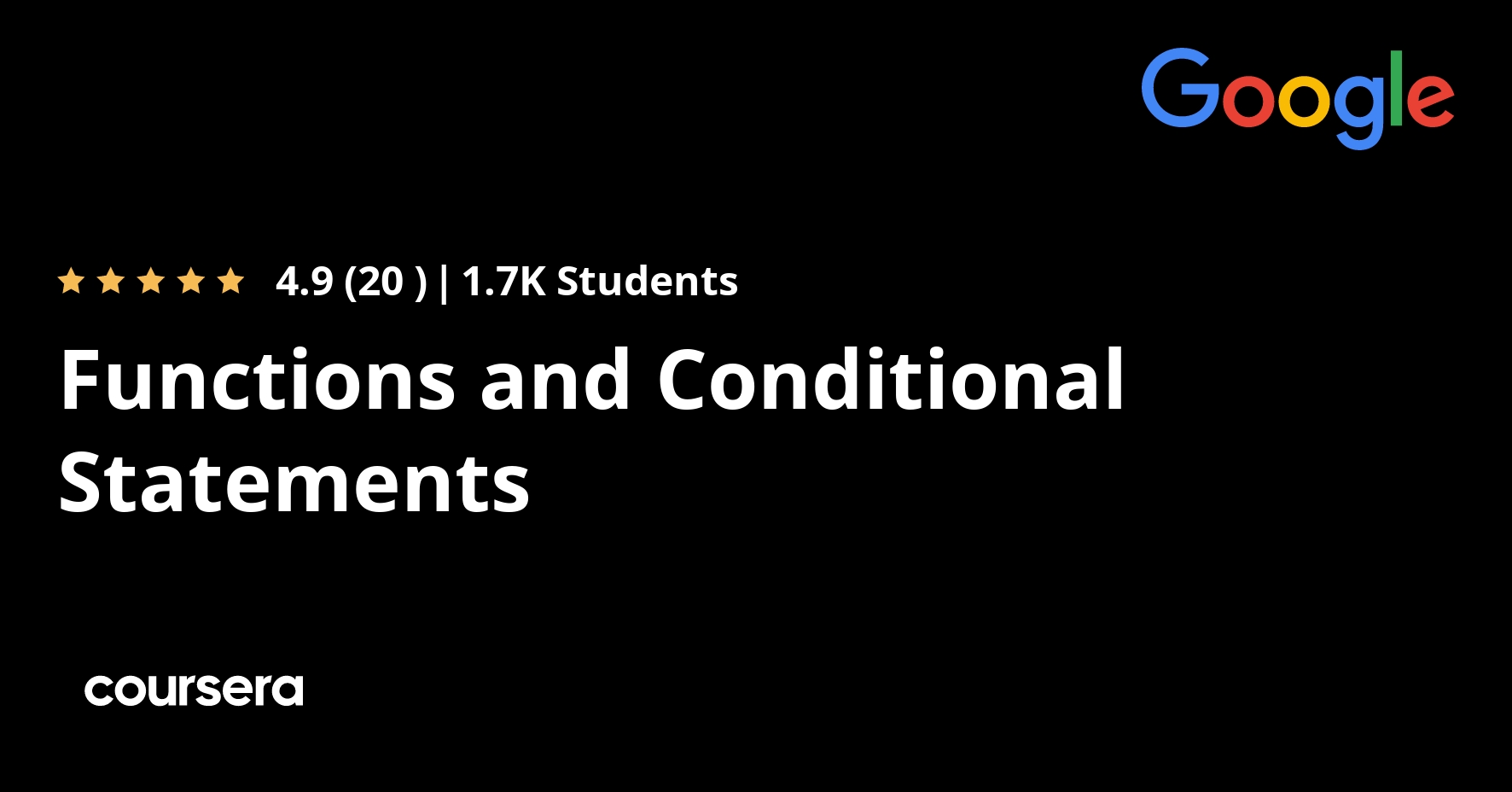 Functions and Conditional Statements | Coursera