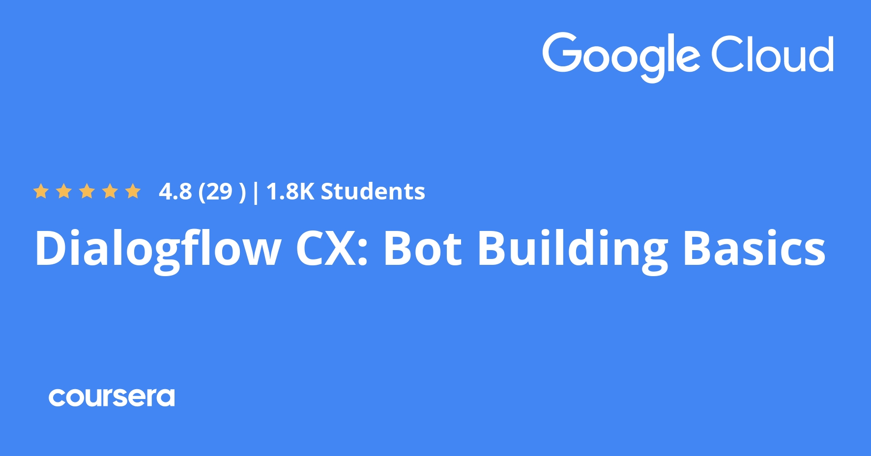 Dialogflow CX: Bot Building Basics (Short Course) | Coursera