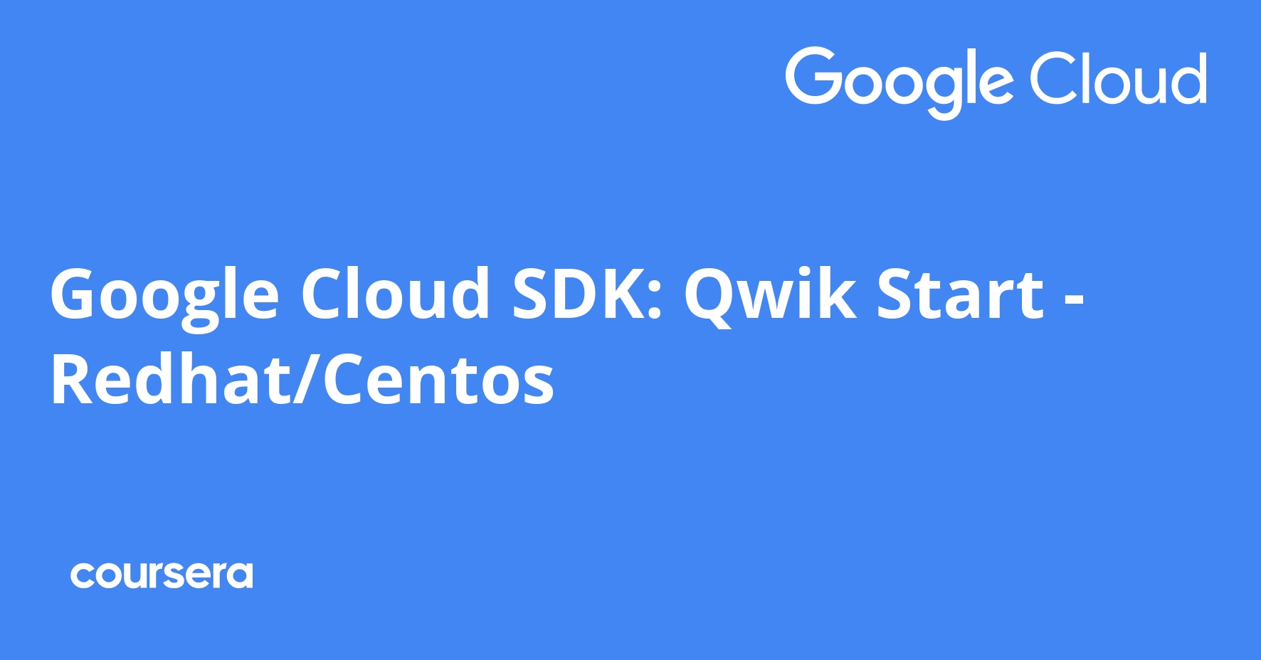 Google Cloud SDK: Qwik Start - Redhat/Centos