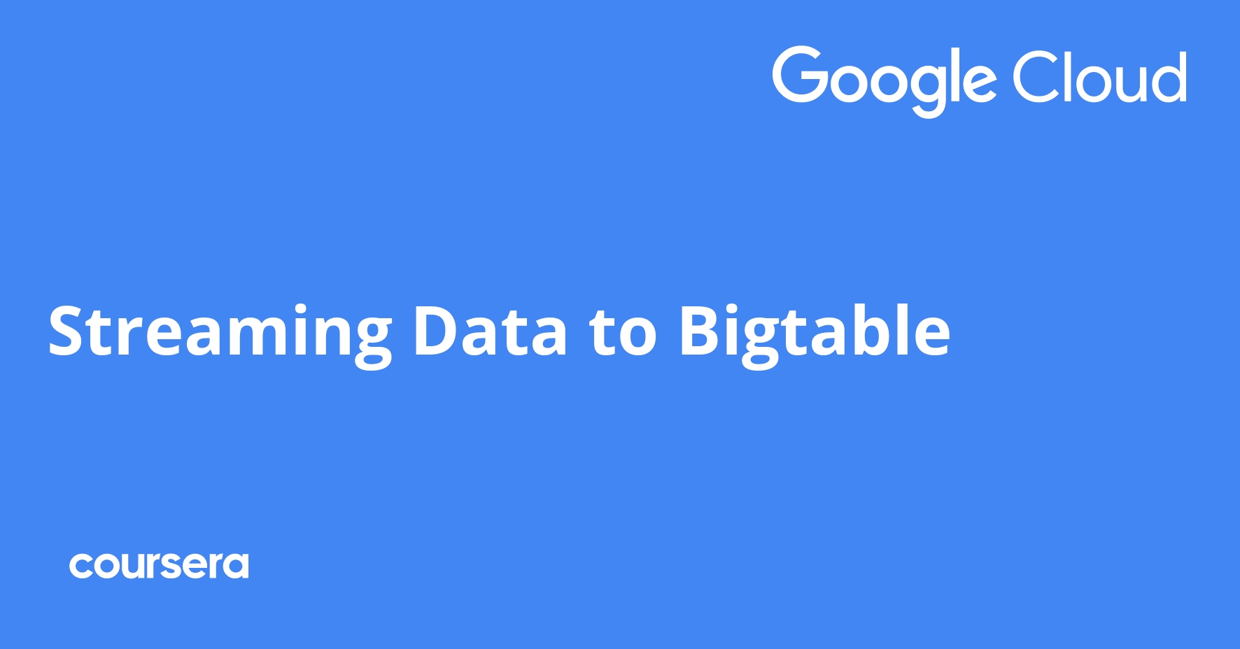 Streaming Data to Bigtable