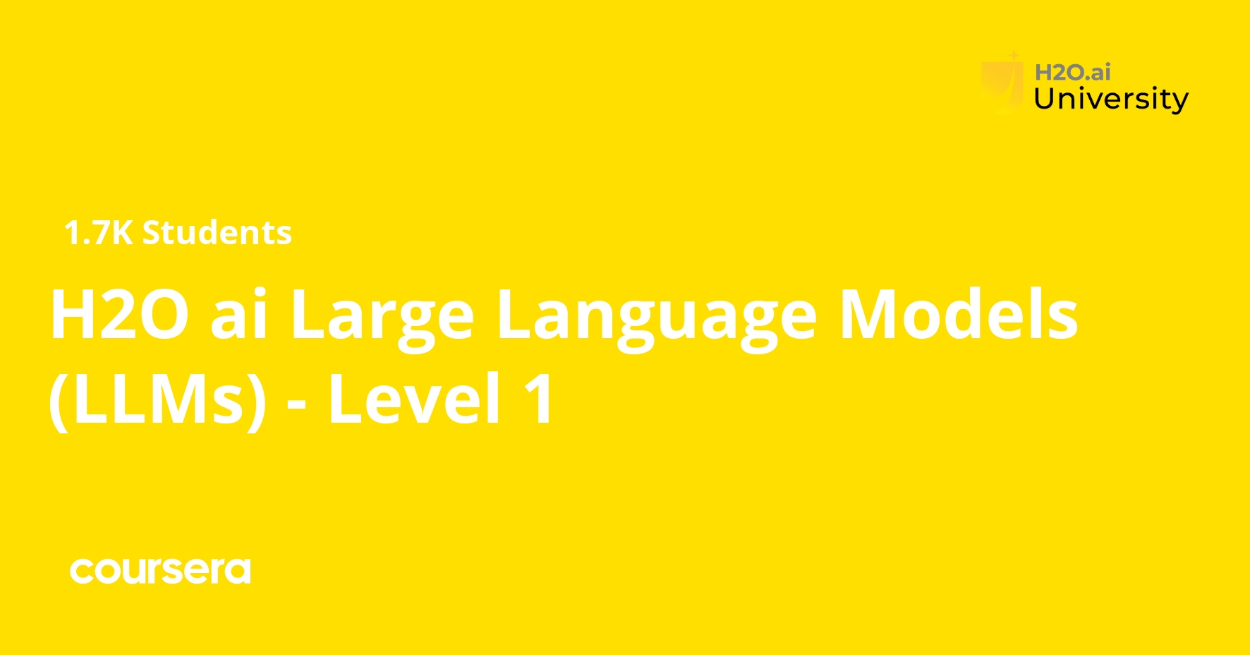 H2O ai Large Language Models (LLMs) - Level 1 | Coursera