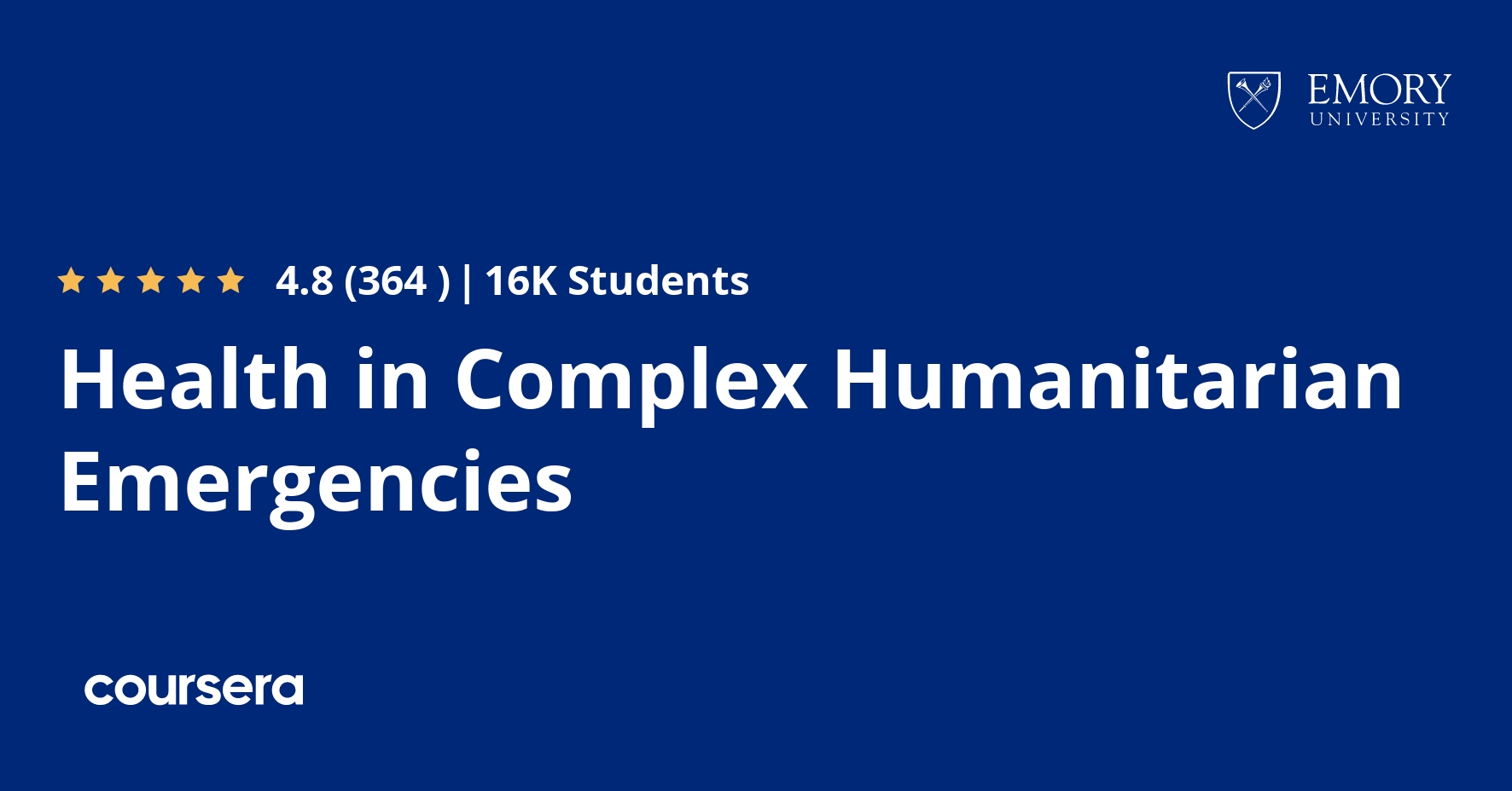 Health in Complex Humanitarian Emergencies | Coursera