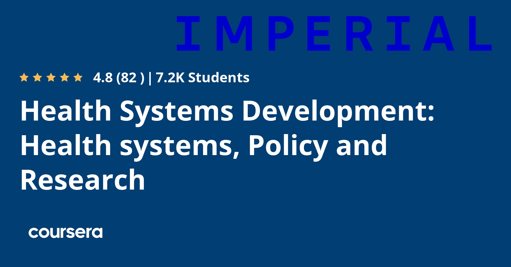 Health Systems Development: Health systems, Policy and Research | Coursera