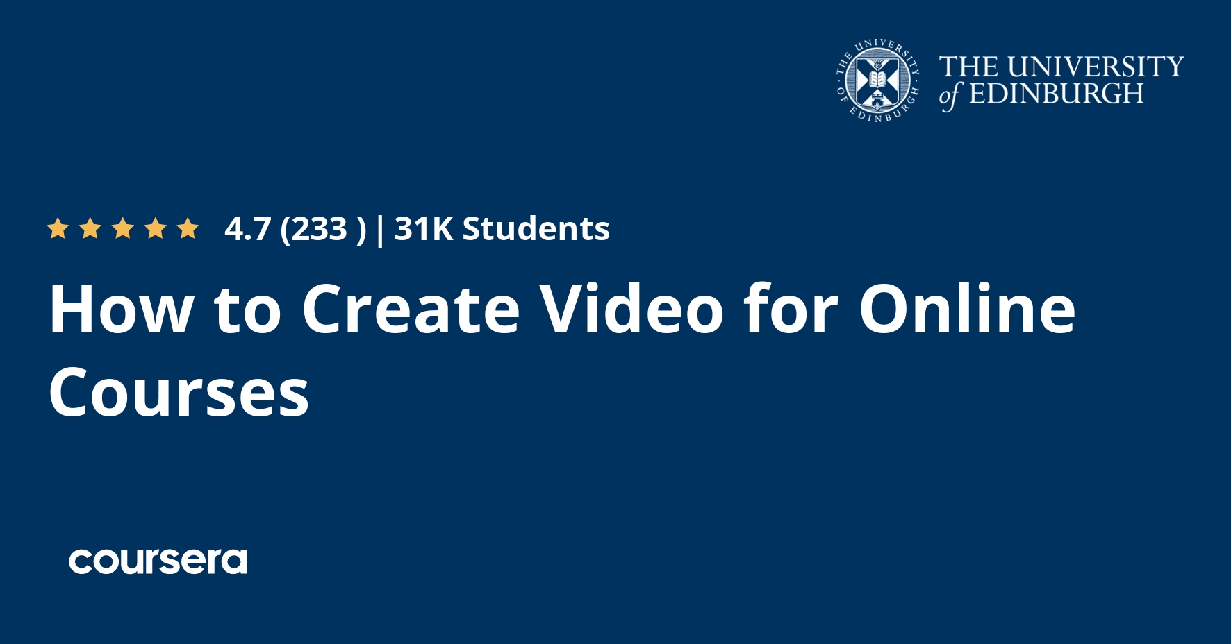 How to Create Video for Online Courses | Coursera