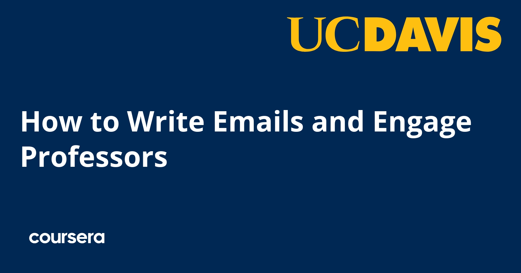 How to Write Emails and Engage Professors | Coursera