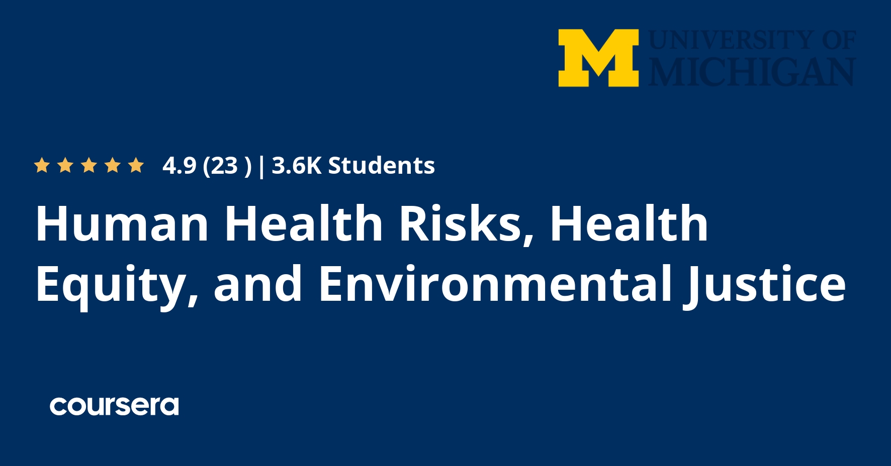 Human Health Risks, Health Equity, and Environmental Justice | Coursera