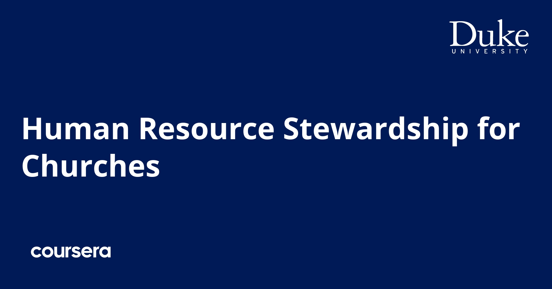 Human Resource Stewardship for Churches | Coursera