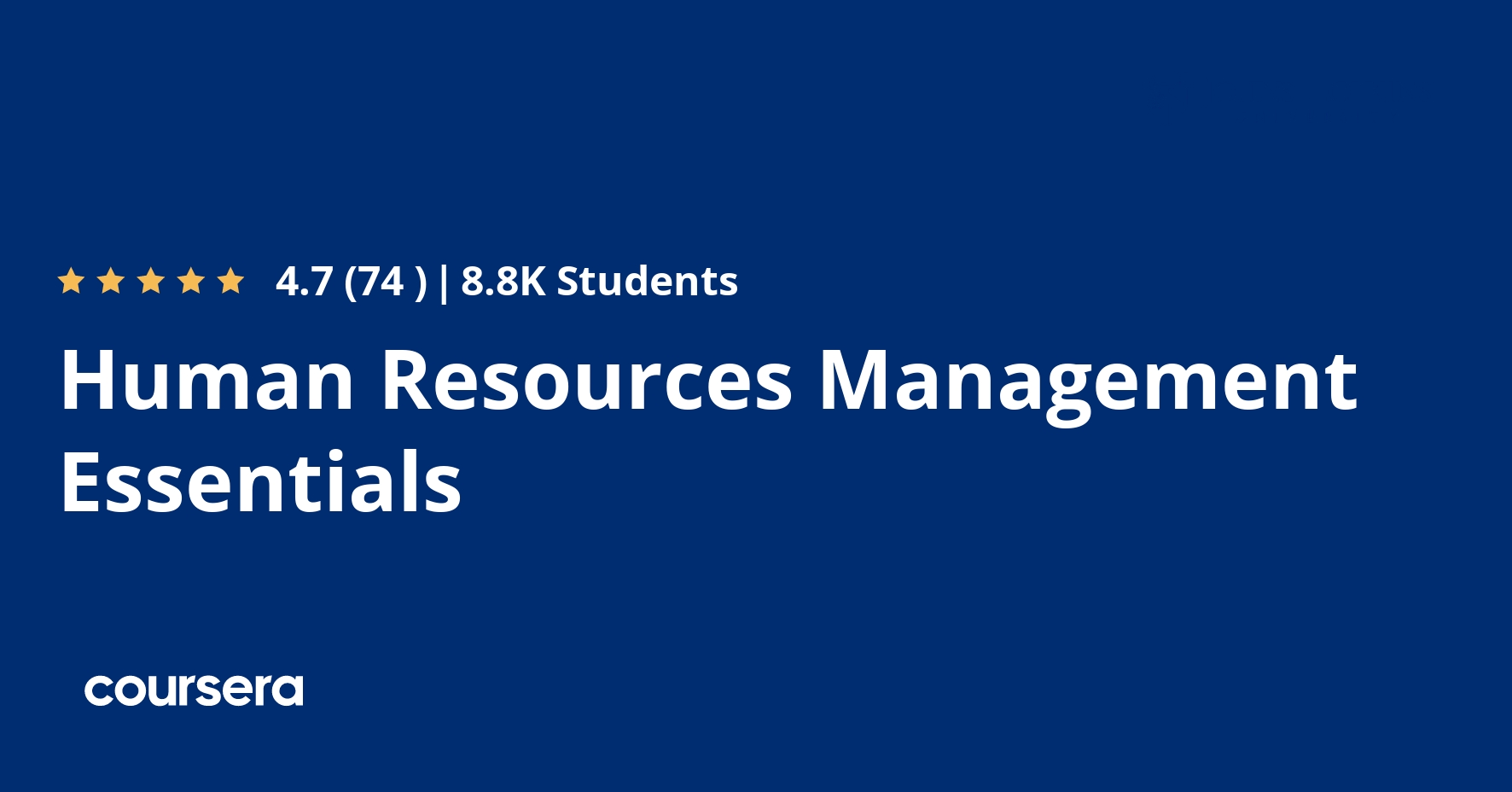 Human Resources Management Essentials | Coursera
