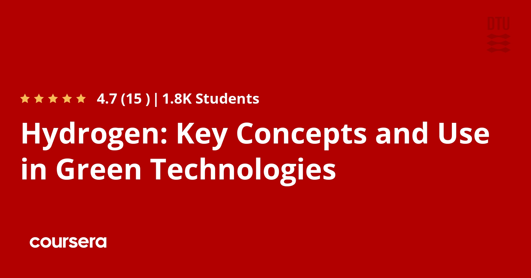 Hydrogen: Key Concepts and Use in Green Technologies | Coursera