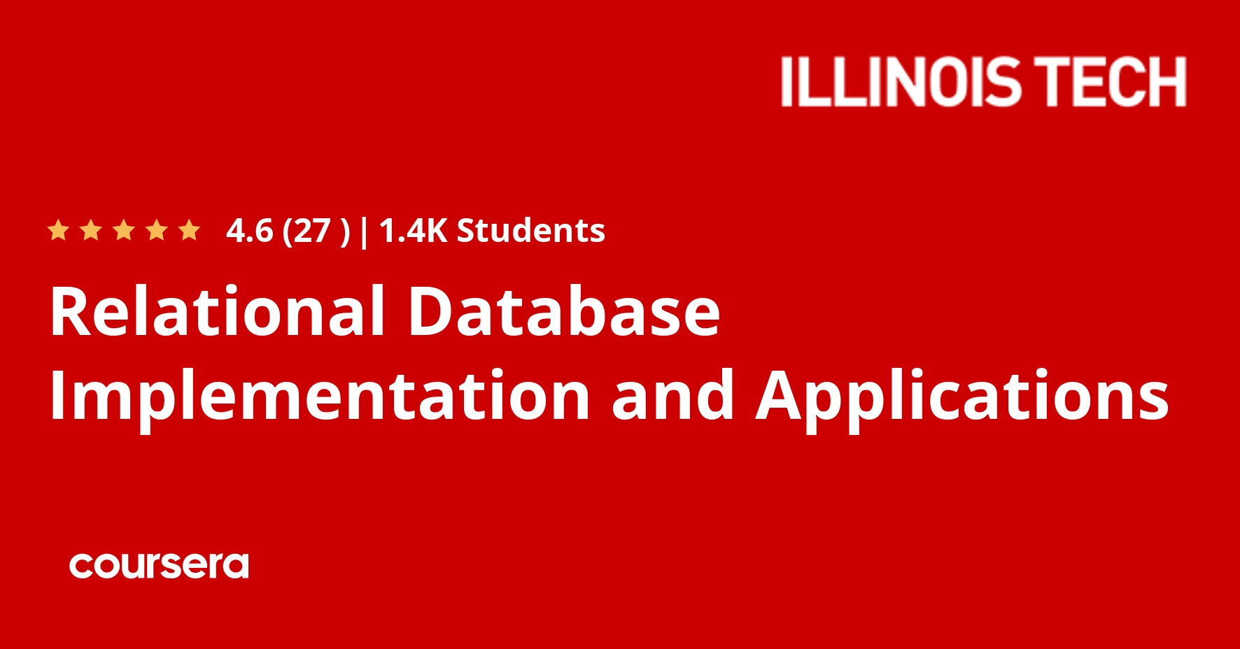 Relational Database Implementation And Applications Coursera