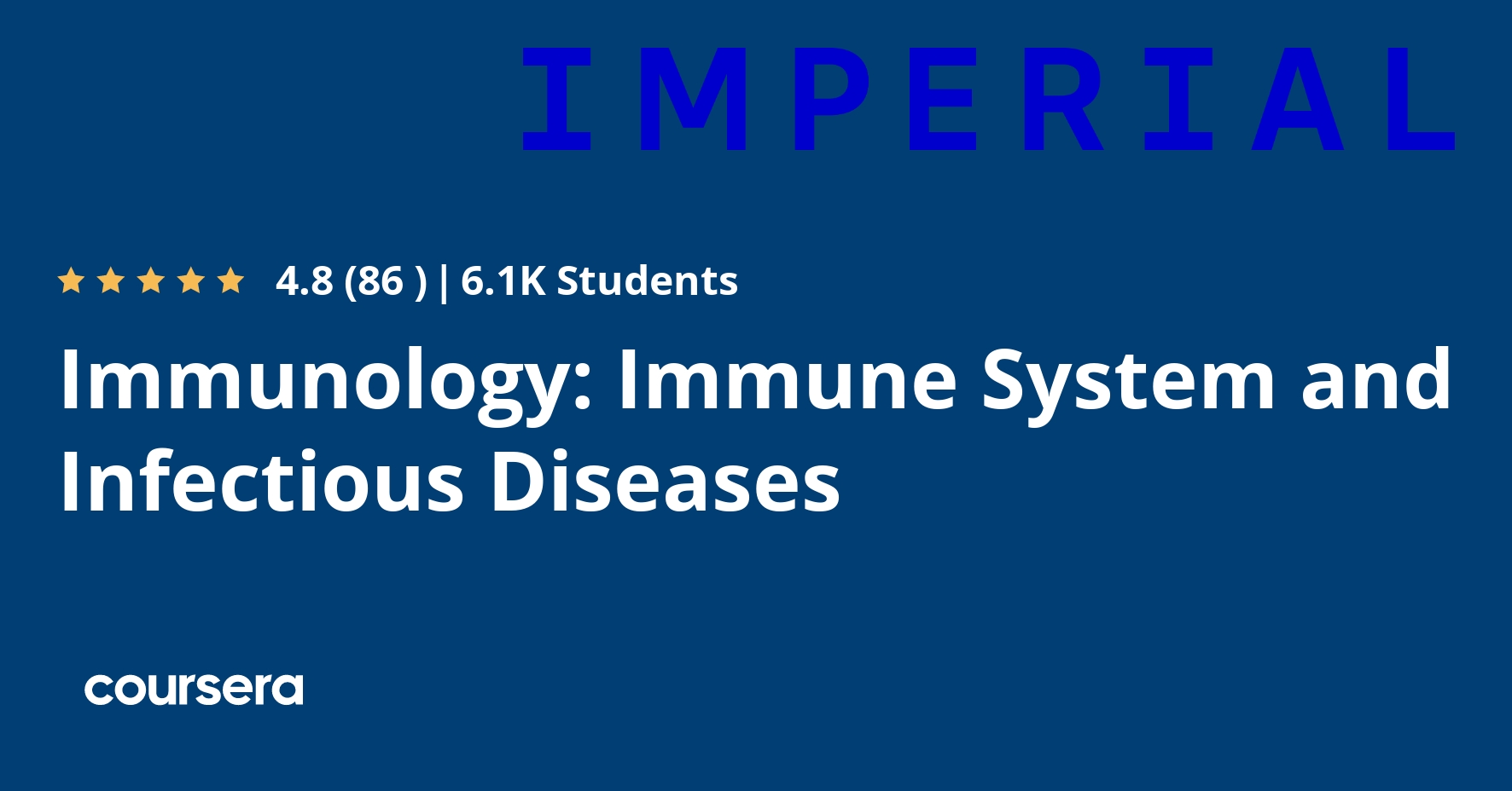 Immunology: Immune System and Infectious Diseases | Coursera