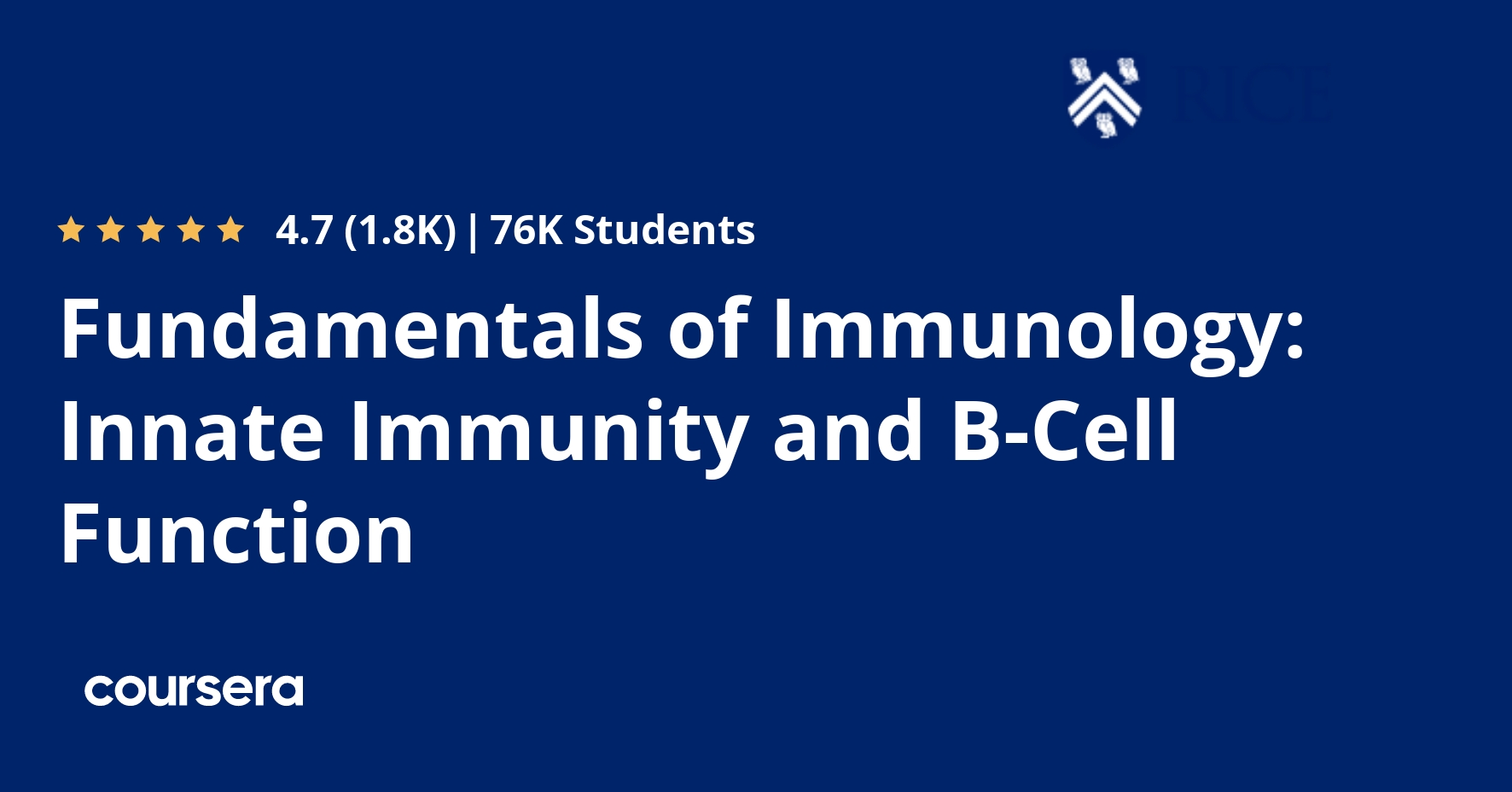 Fundamentals of Immunology: Innate Immunity and B-Cell Function | Coursera