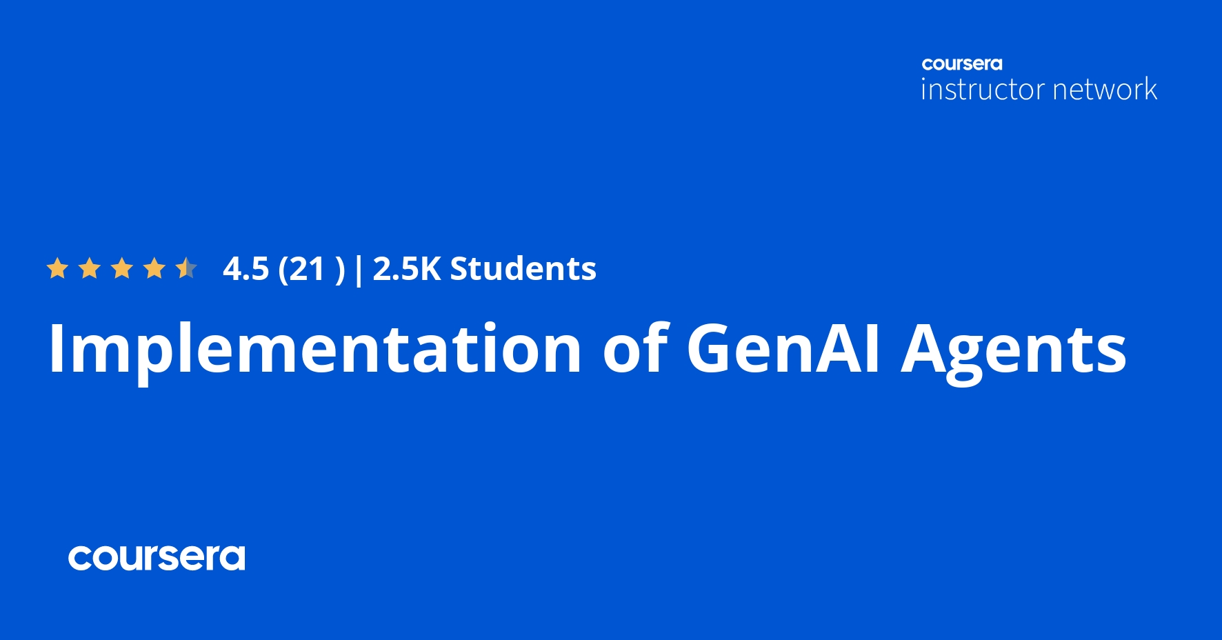 Implementation of GenAI Agents | Coursera