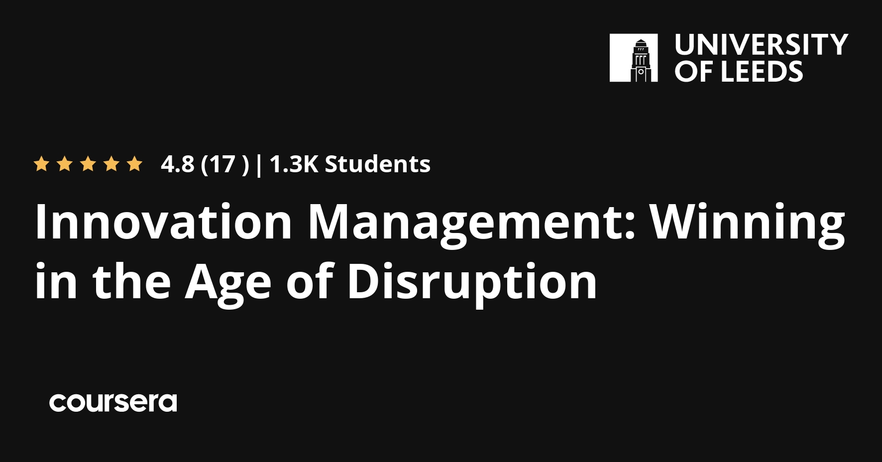 Innovation Management: Winning in the Age of Disruption | Coursera