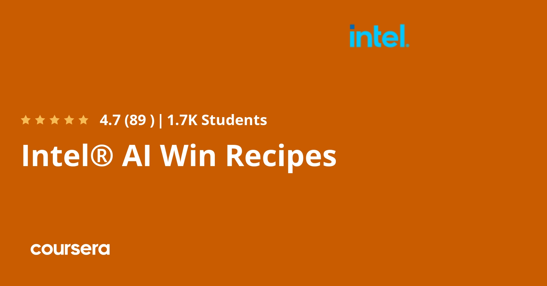 Intel® AI Win Recipes | Coursera