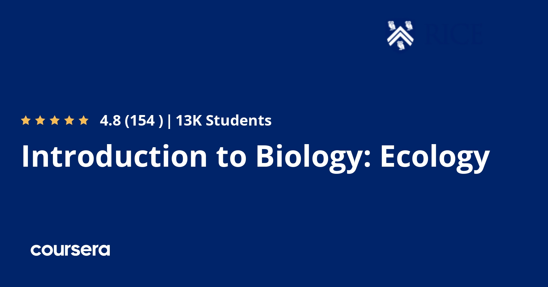 Introduction to Biology: Ecology | Coursera