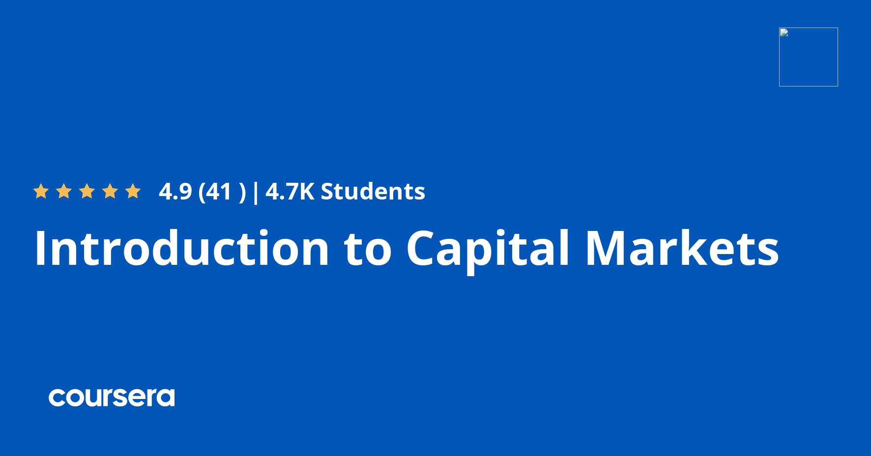 Introduction to Capital Markets | Coursera