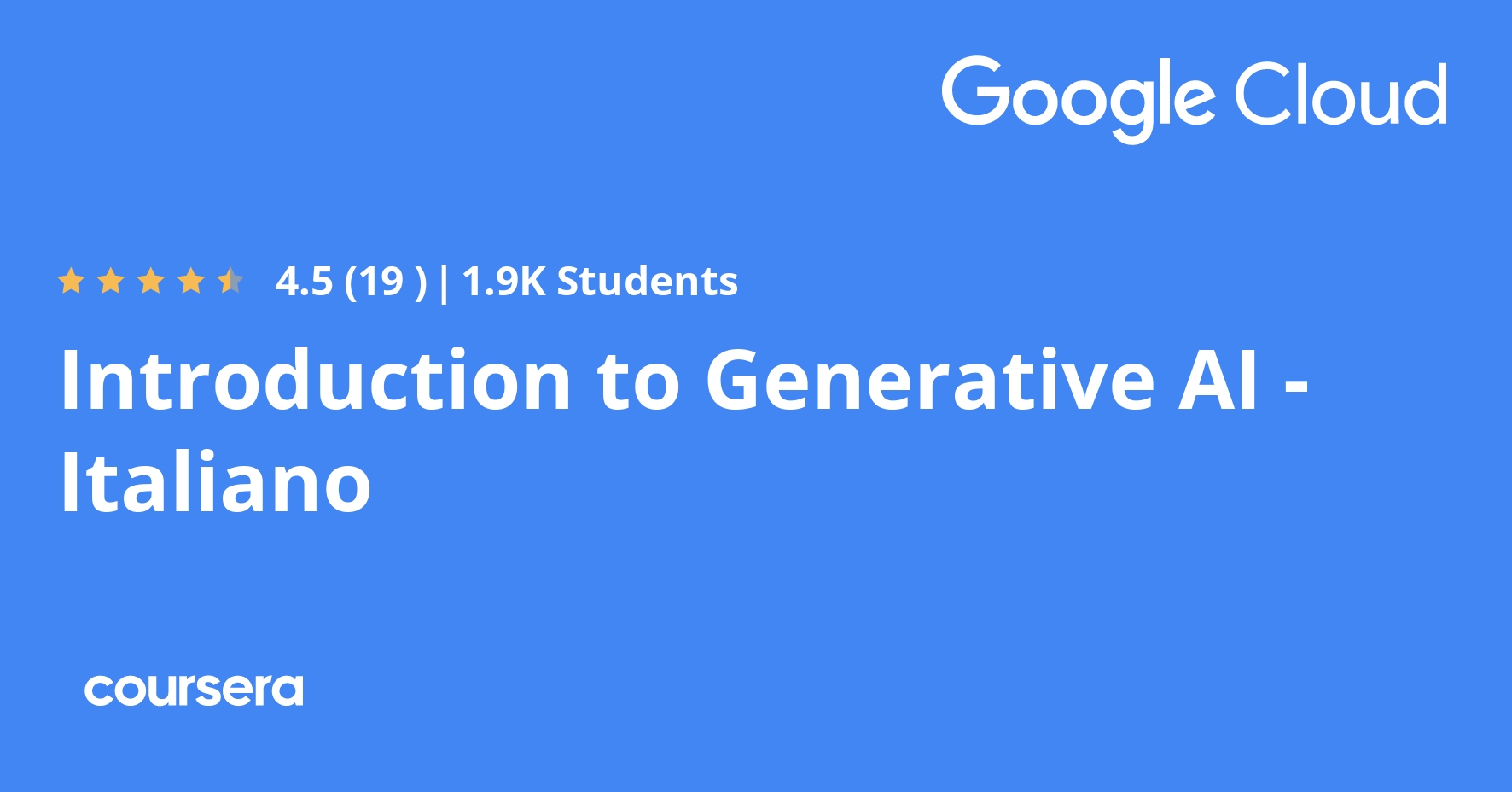 Introduction to Generative AI - Italiano | Coursera