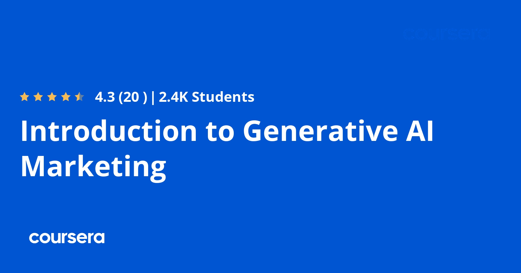 Introduction to Generative AI Marketing | Coursera