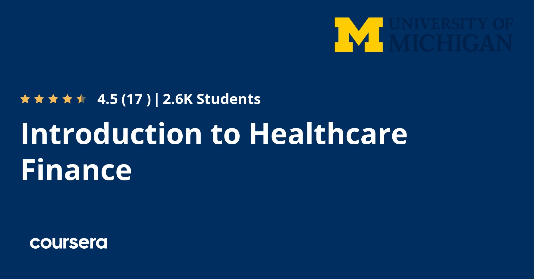 Introduction to Healthcare Finance | Coursera