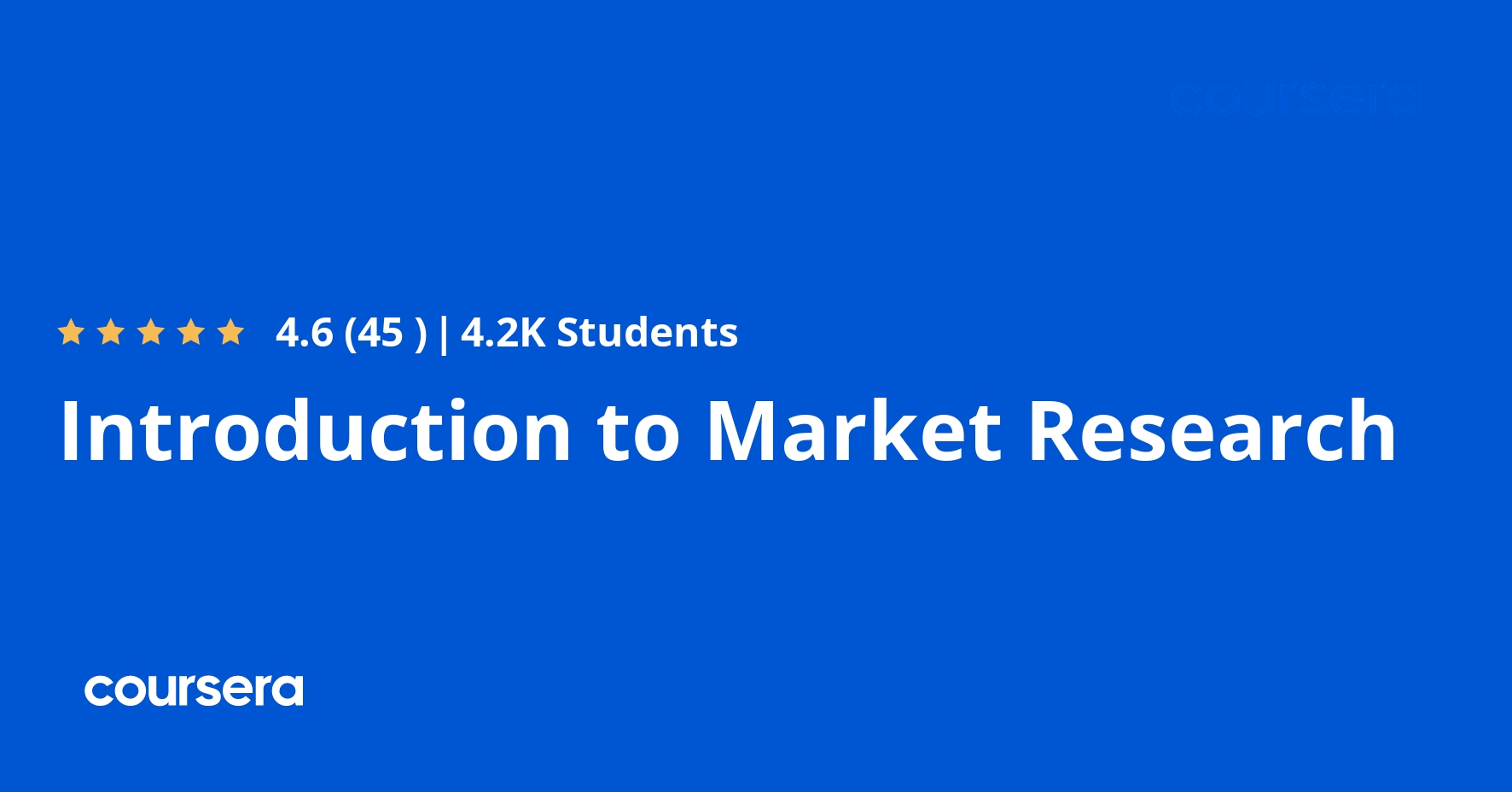 Introduction to Market Research | Coursera
