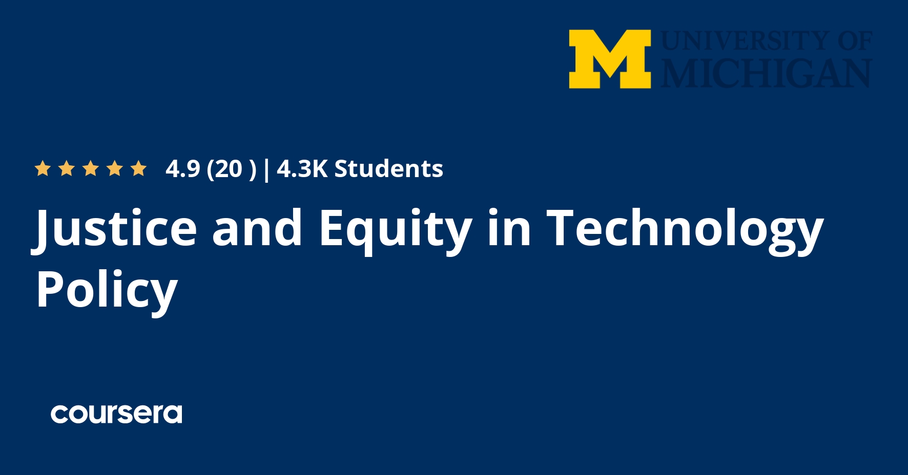 Justice and Equity in Technology Policy | Coursera
