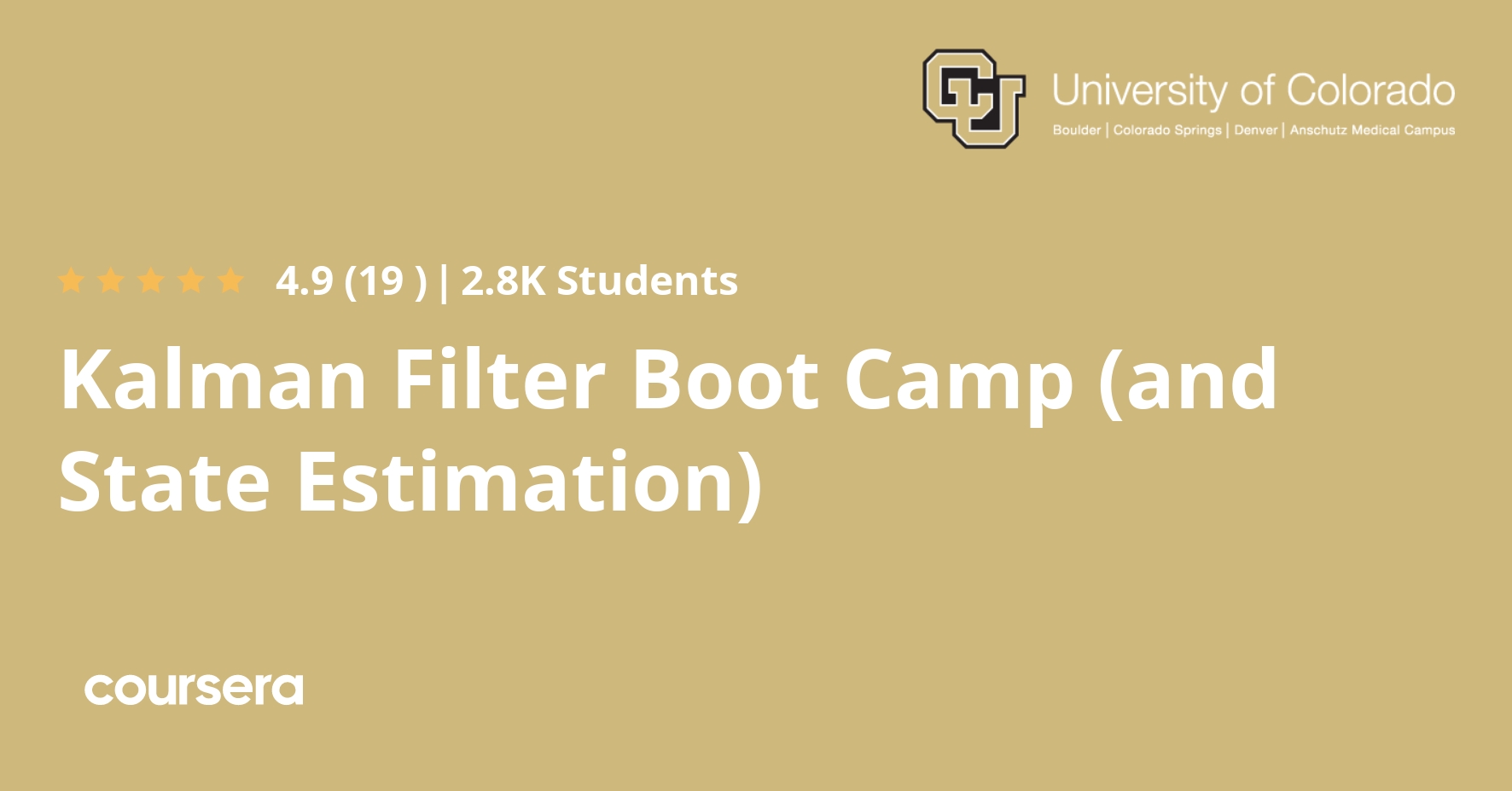 Kalman Filter Boot Camp (and State Estimation) | Coursera